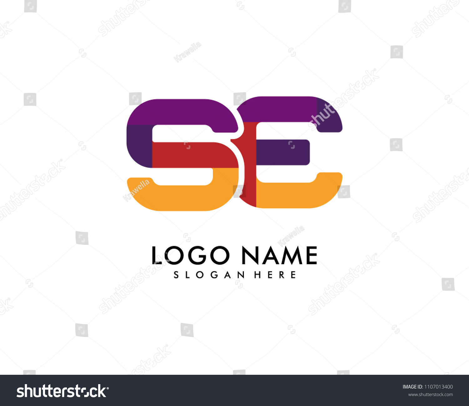Se Letter Logo Template Stock Vector (Royalty Free) 1107013400 ...