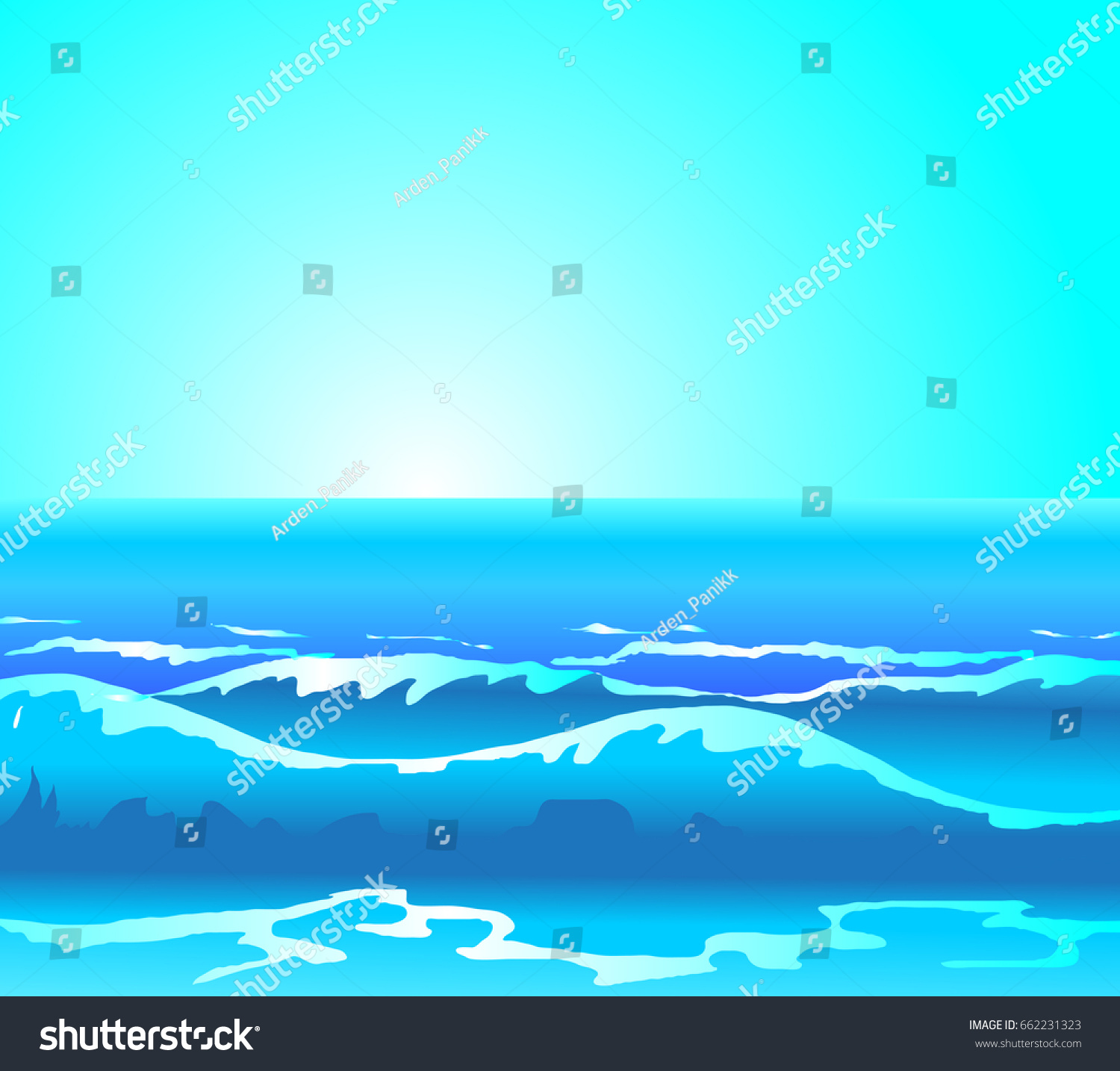 Sea Sky Vector Background Stock Vector (Royalty Free) 662231323