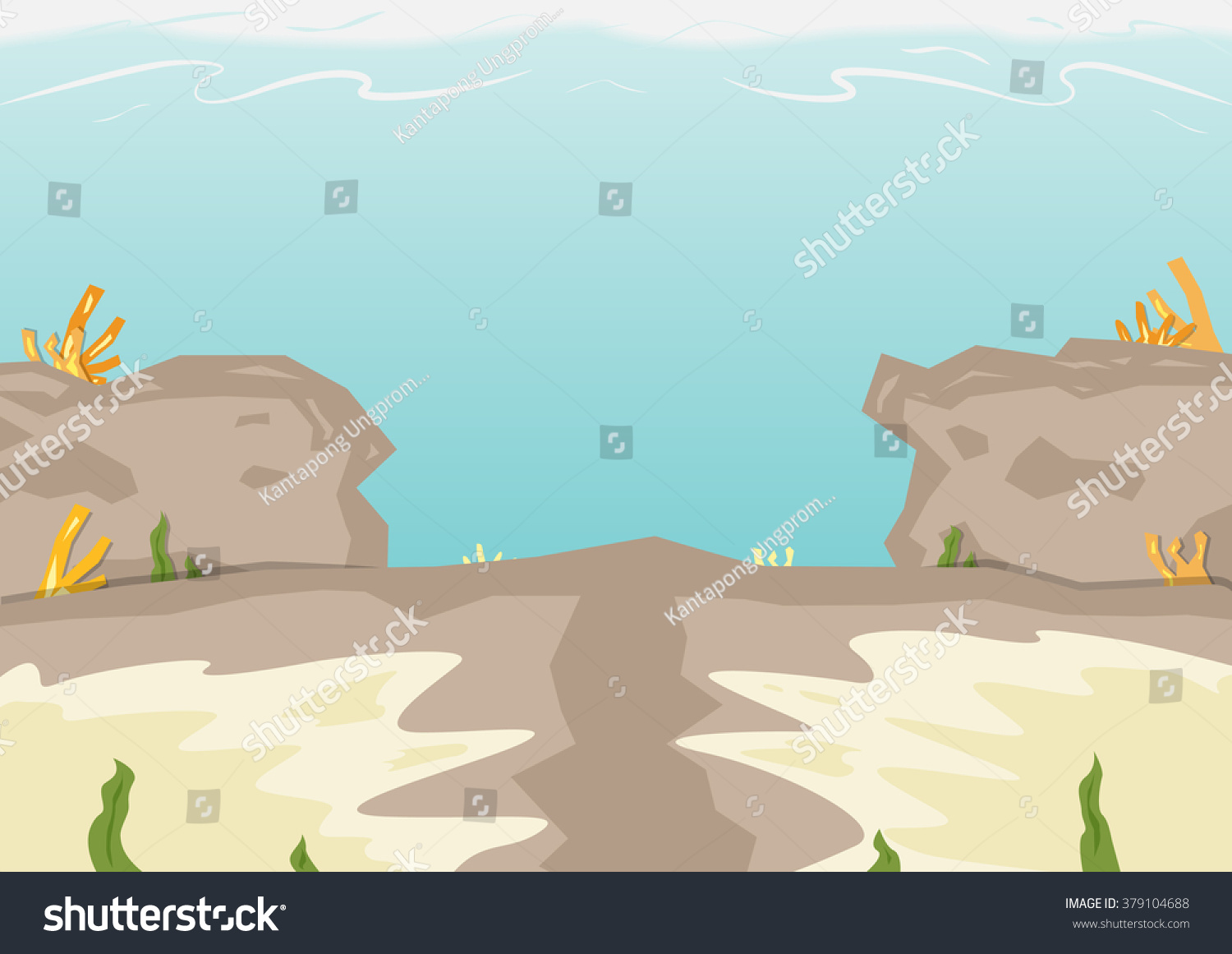Sea Background Cartoon: เวกเตอร์สต็อก (ปลอดค่าลิขสิทธิ์) 379104688 ...