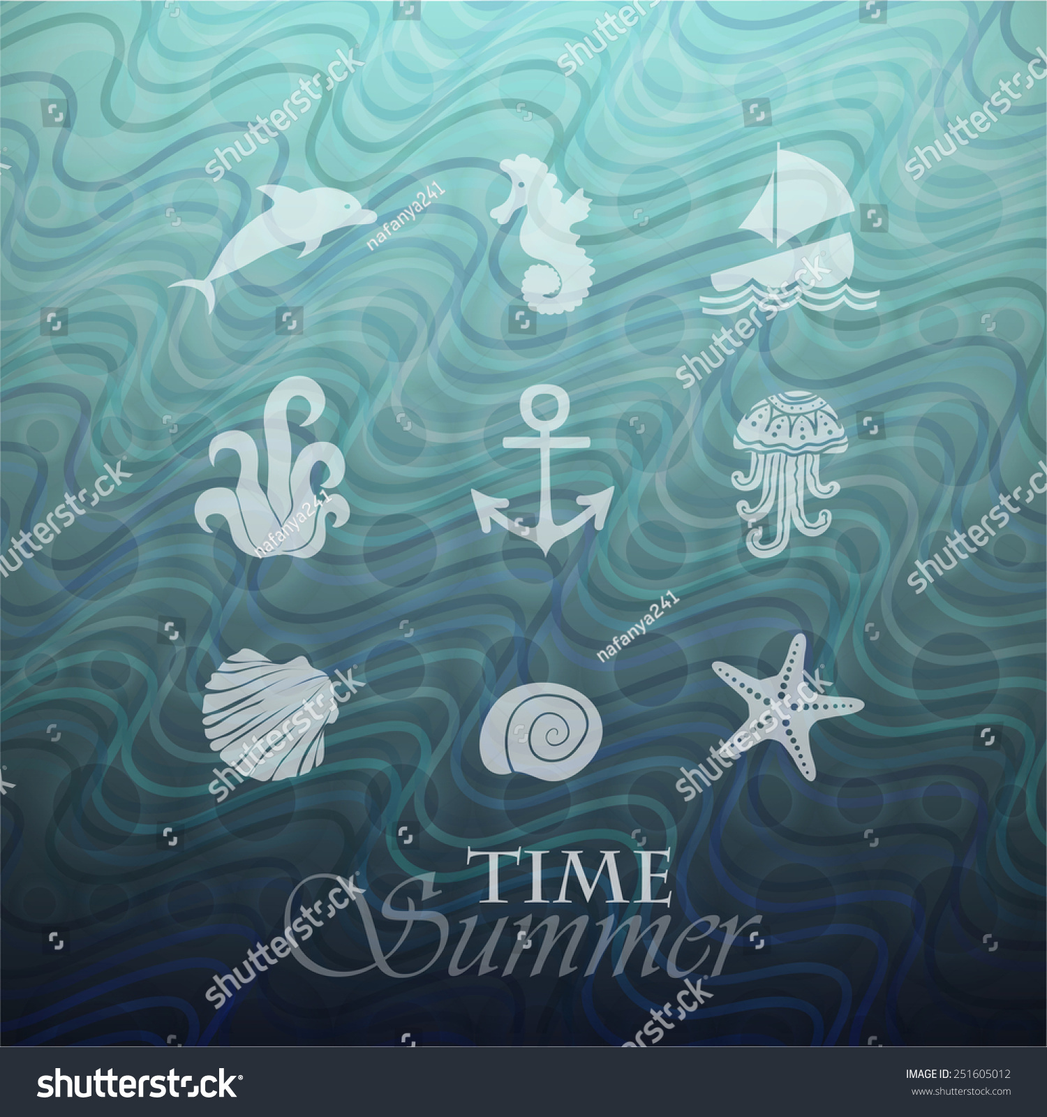Sea Background Vector Illustration Your Design Stock Vector (Royalty ...