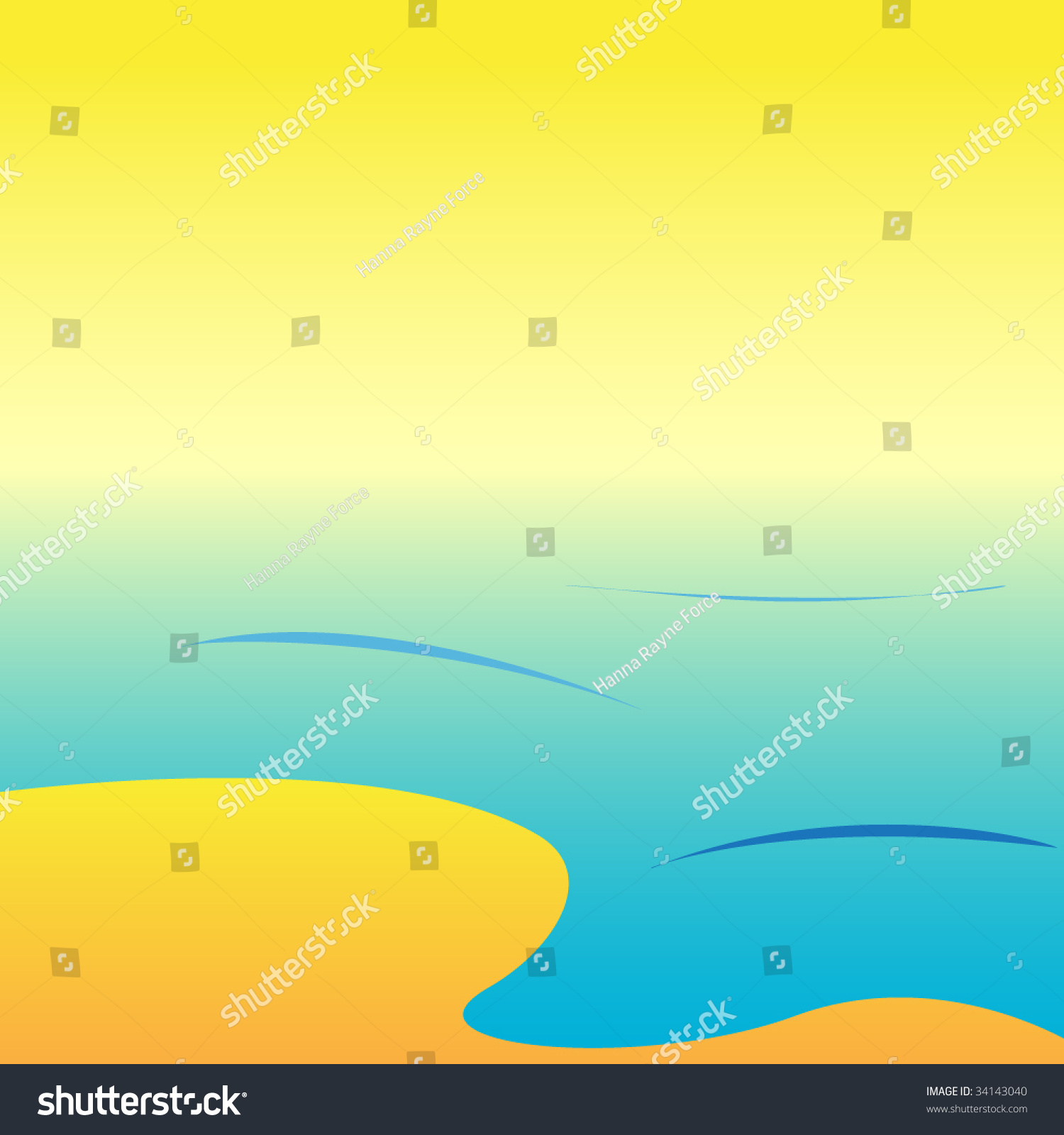 Sea Beach Background Banner Vector Stock Vector (Royalty Free) 34143040