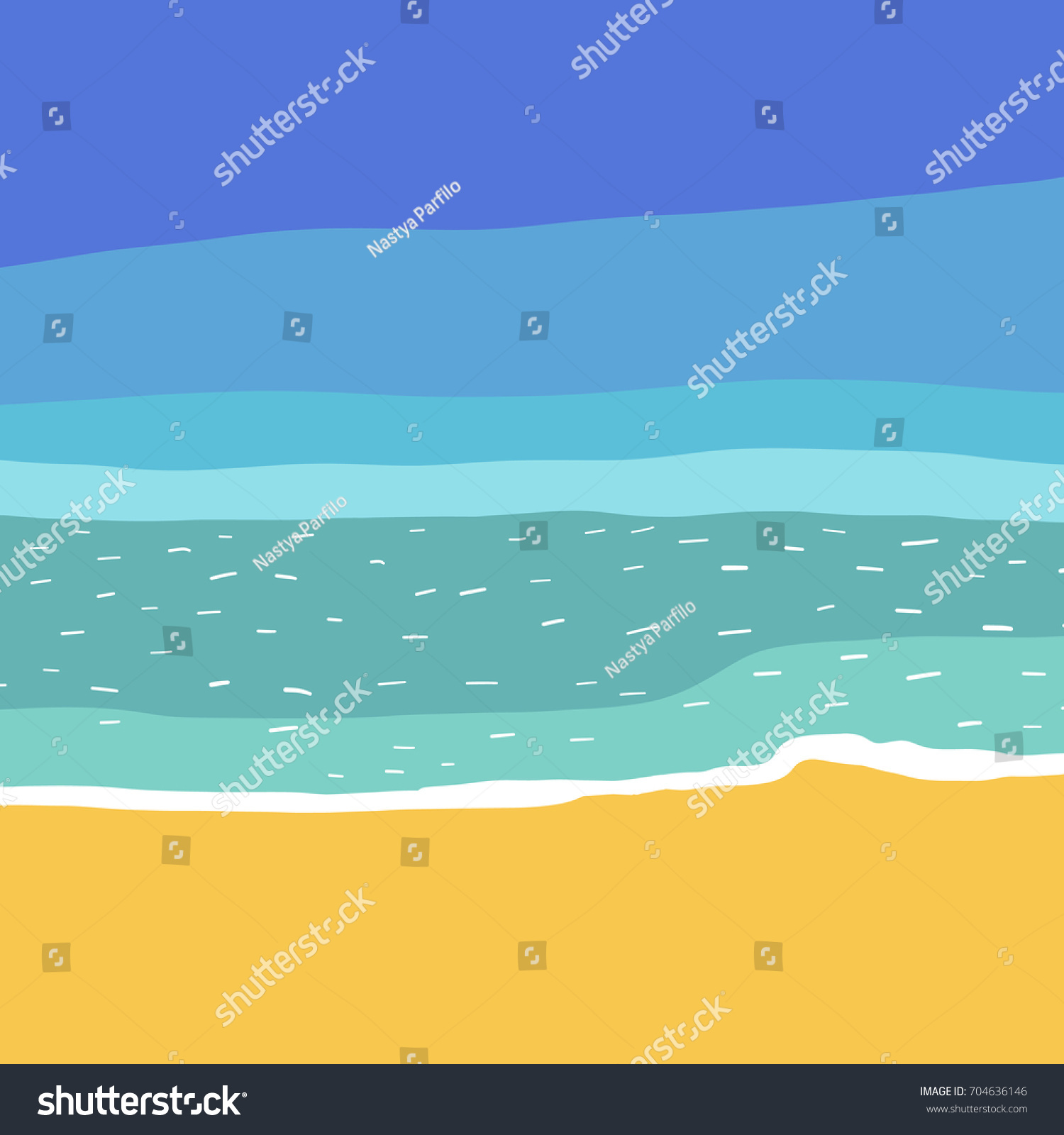 Sea Beach Vector Illustration Stock Vector (Royalty Free) 704636146