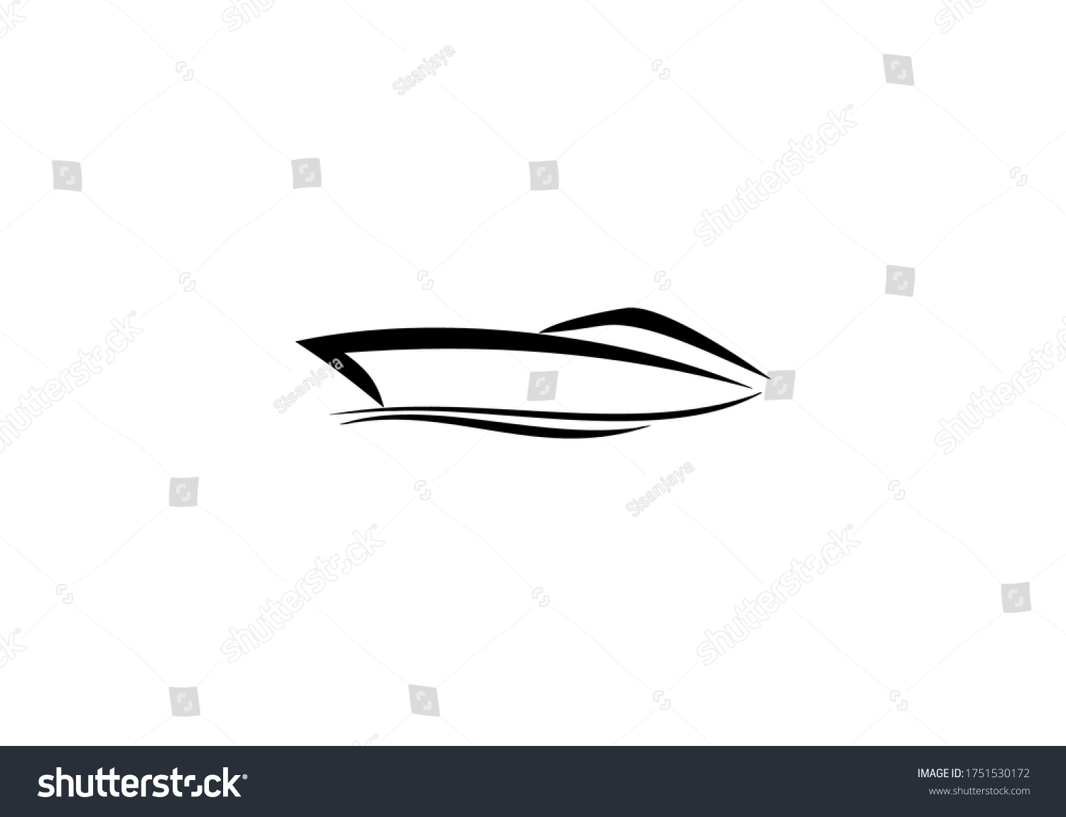 Sea Boat Logo Vector Design: เวกเตอร์สต็อก (ปลอดค่าลิขสิทธิ์) 1751530172