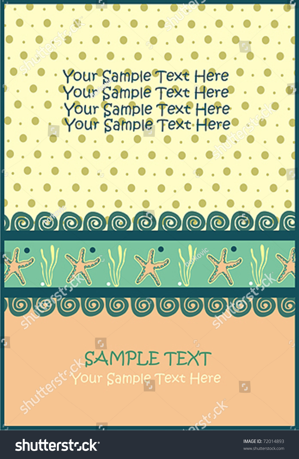 Sea Card Stock Vector (Royalty Free) 72014893 | Shutterstock