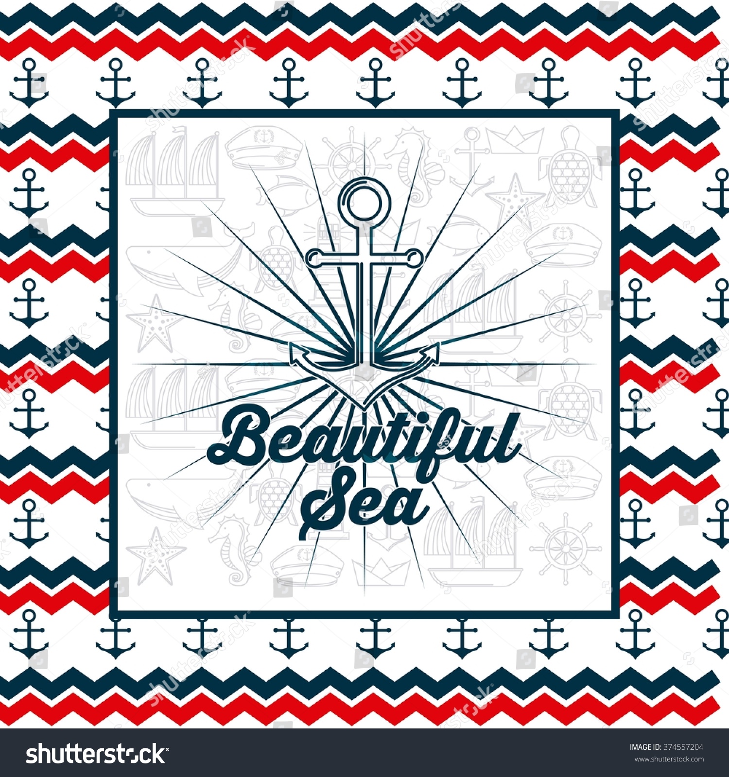 Sea Concept Design Stock Vector (Royalty Free) 374557204 | Shutterstock