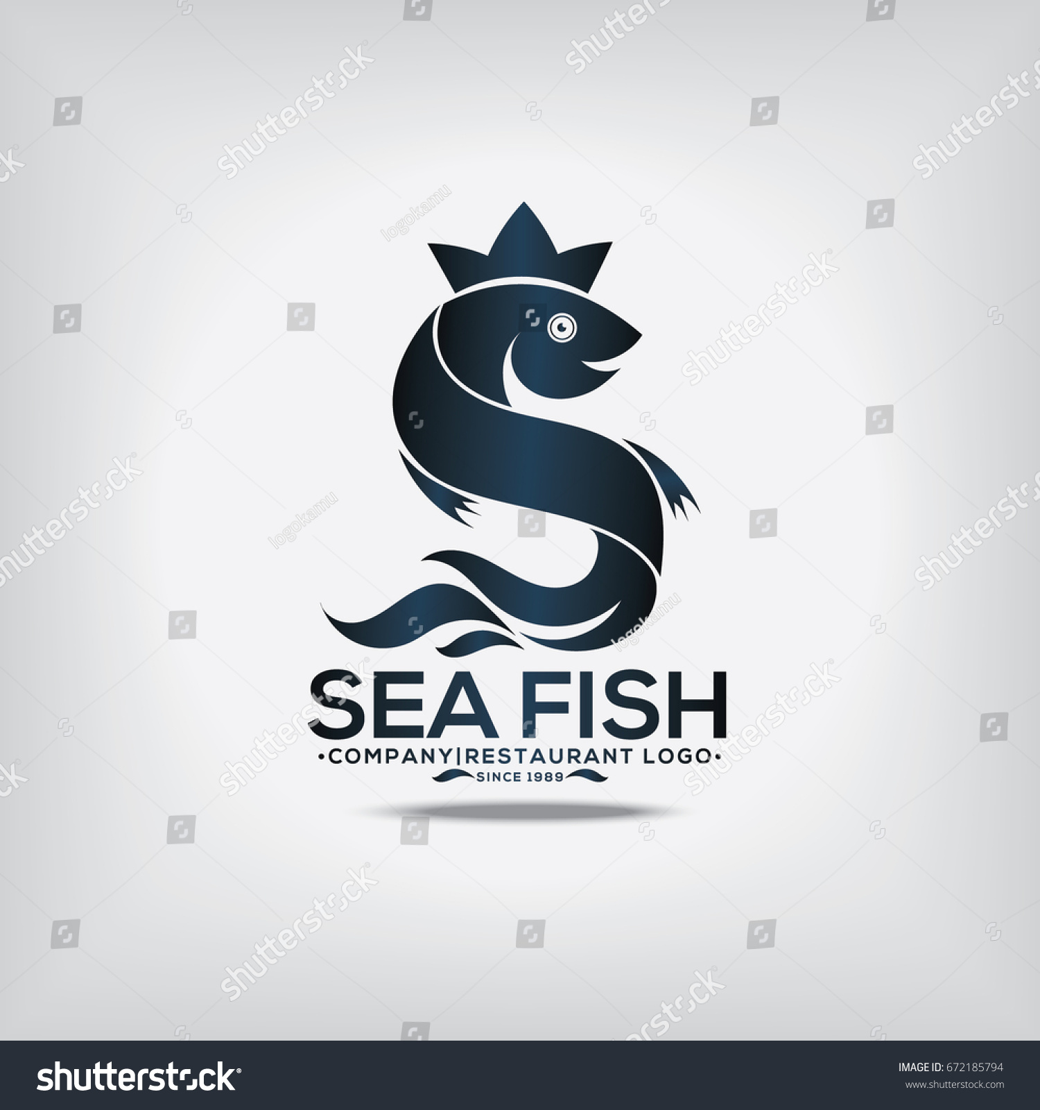 Sea Fish Logo Vector S Initial Stock Vector (Royalty Free) 672185794