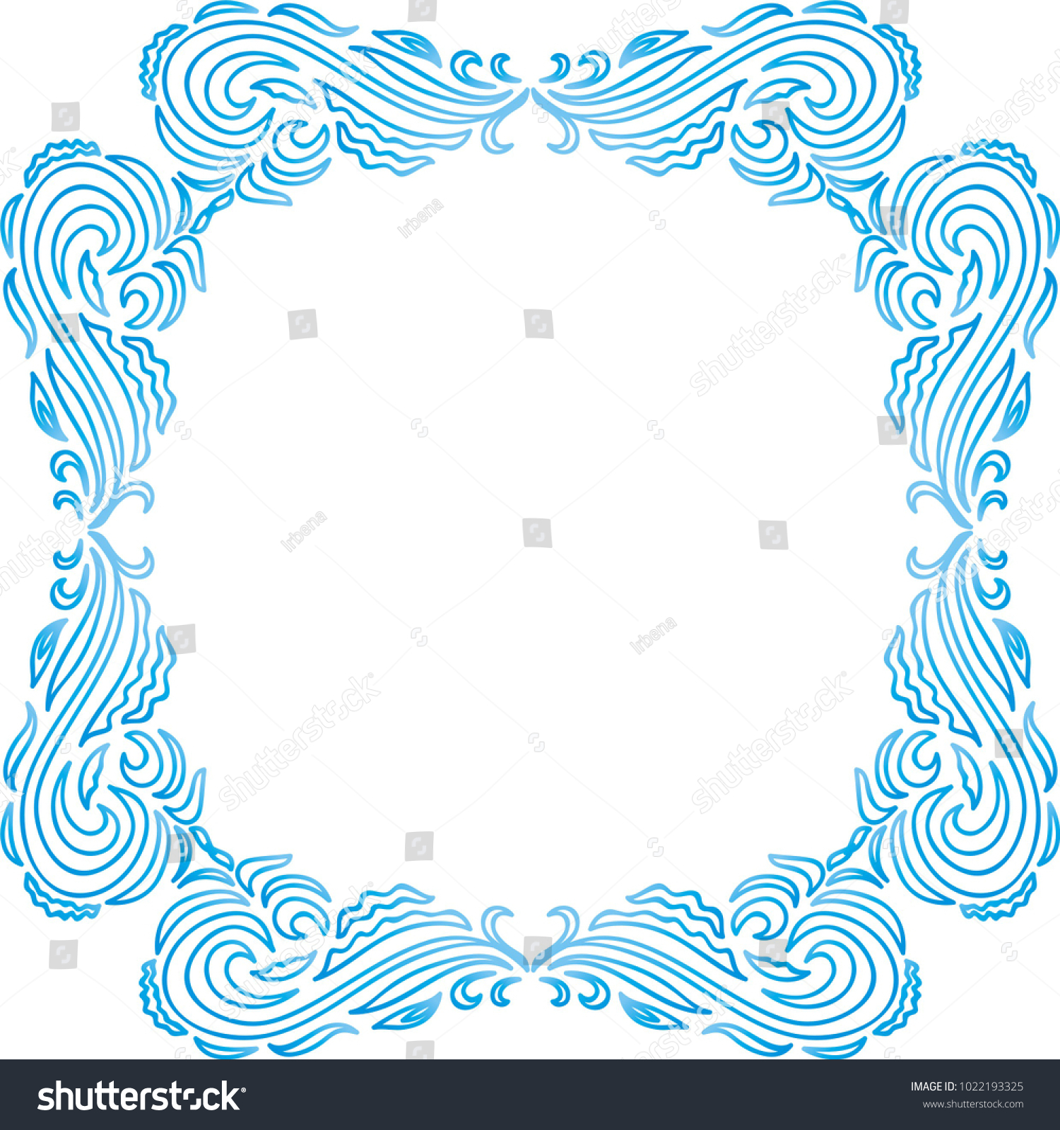 Sea Frame Vector Illustration Stock Vector (Royalty Free) 1022193325