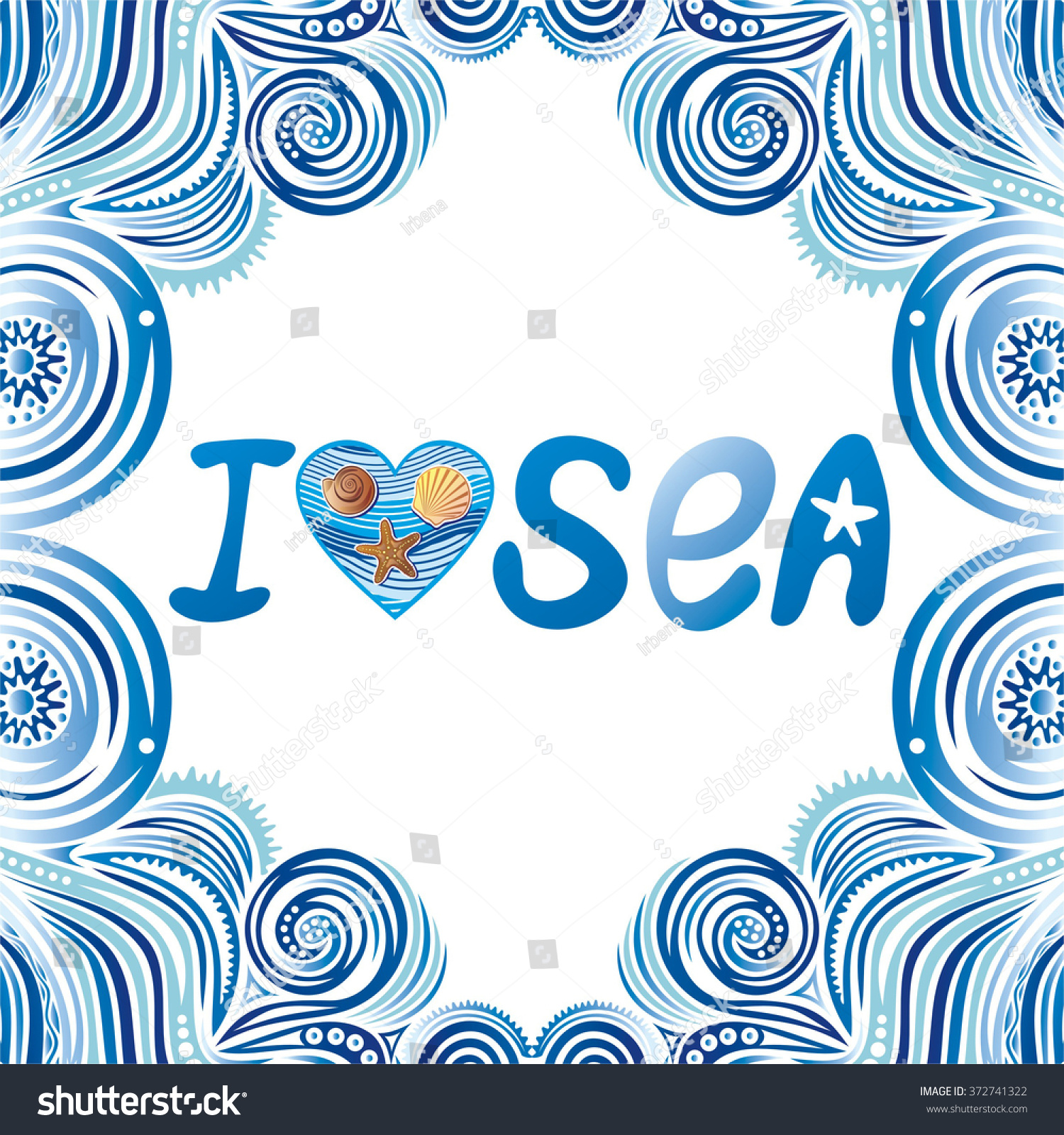 Sea Frame Vector Illustration Stock Vector (Royalty Free) 372741322 ...