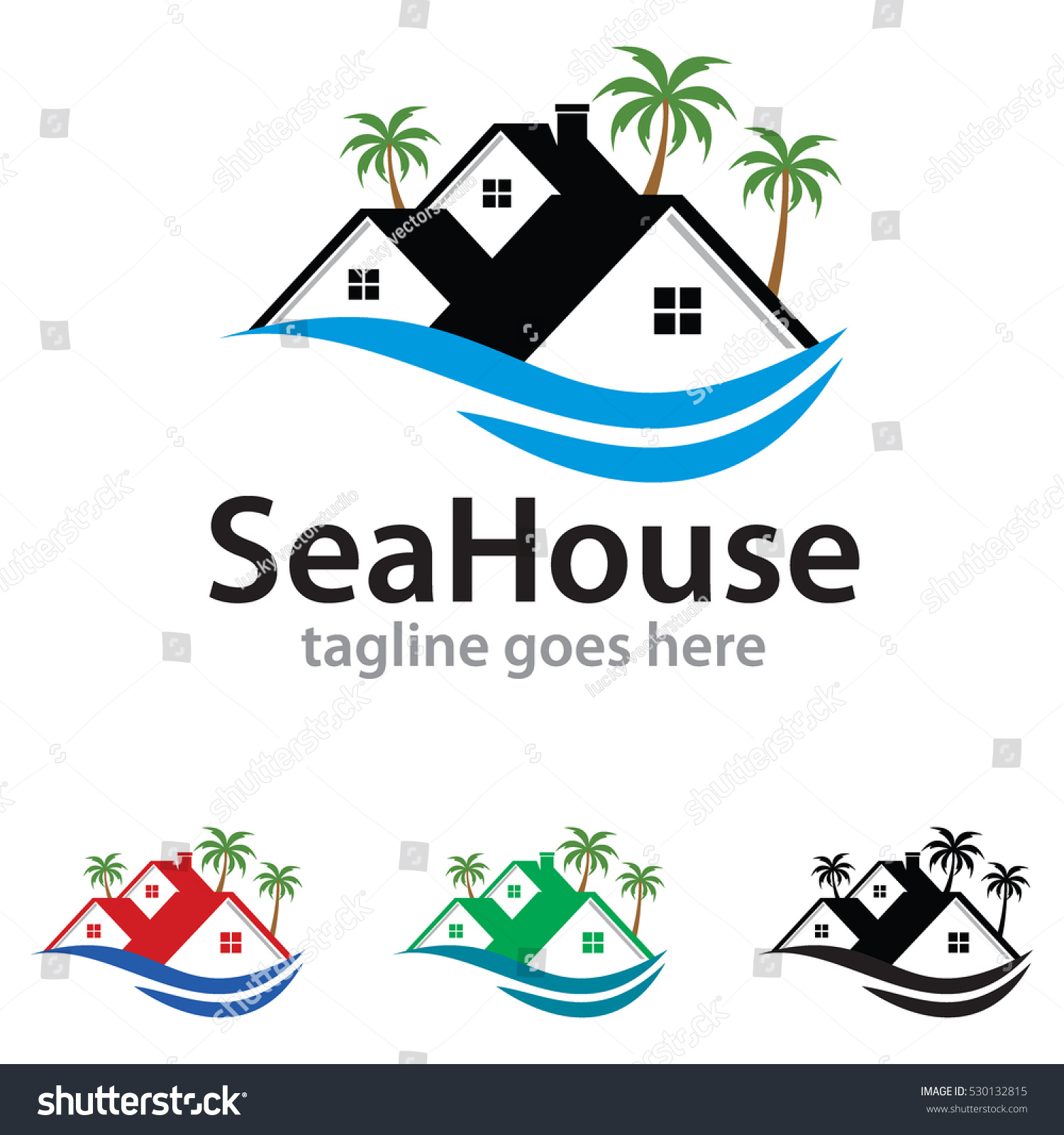 Sea House Logo Template Design Vector Stock Vector 530132815 - Shutterstock