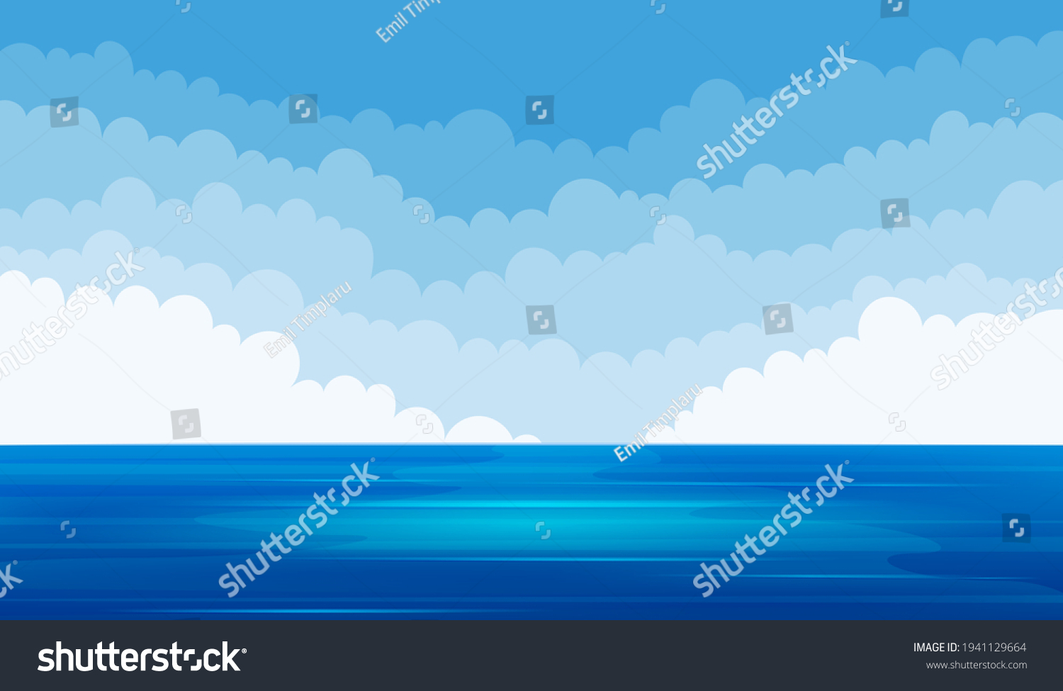 Sea Landscape Background Vector Design Illustration Stock Vector ...