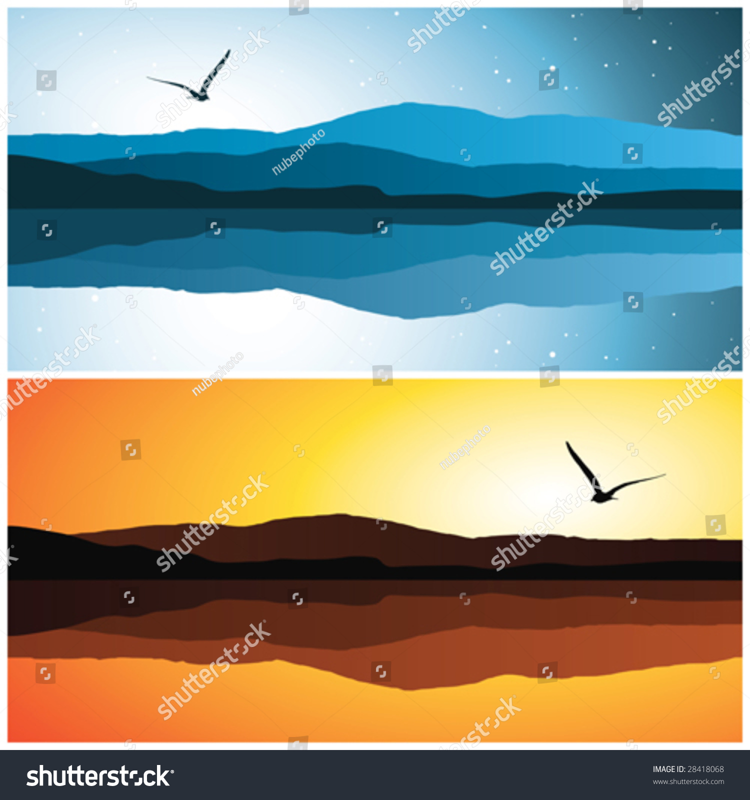Sea Landscape Vector Illustration Stock Vector (Royalty Free) 28418068 ...