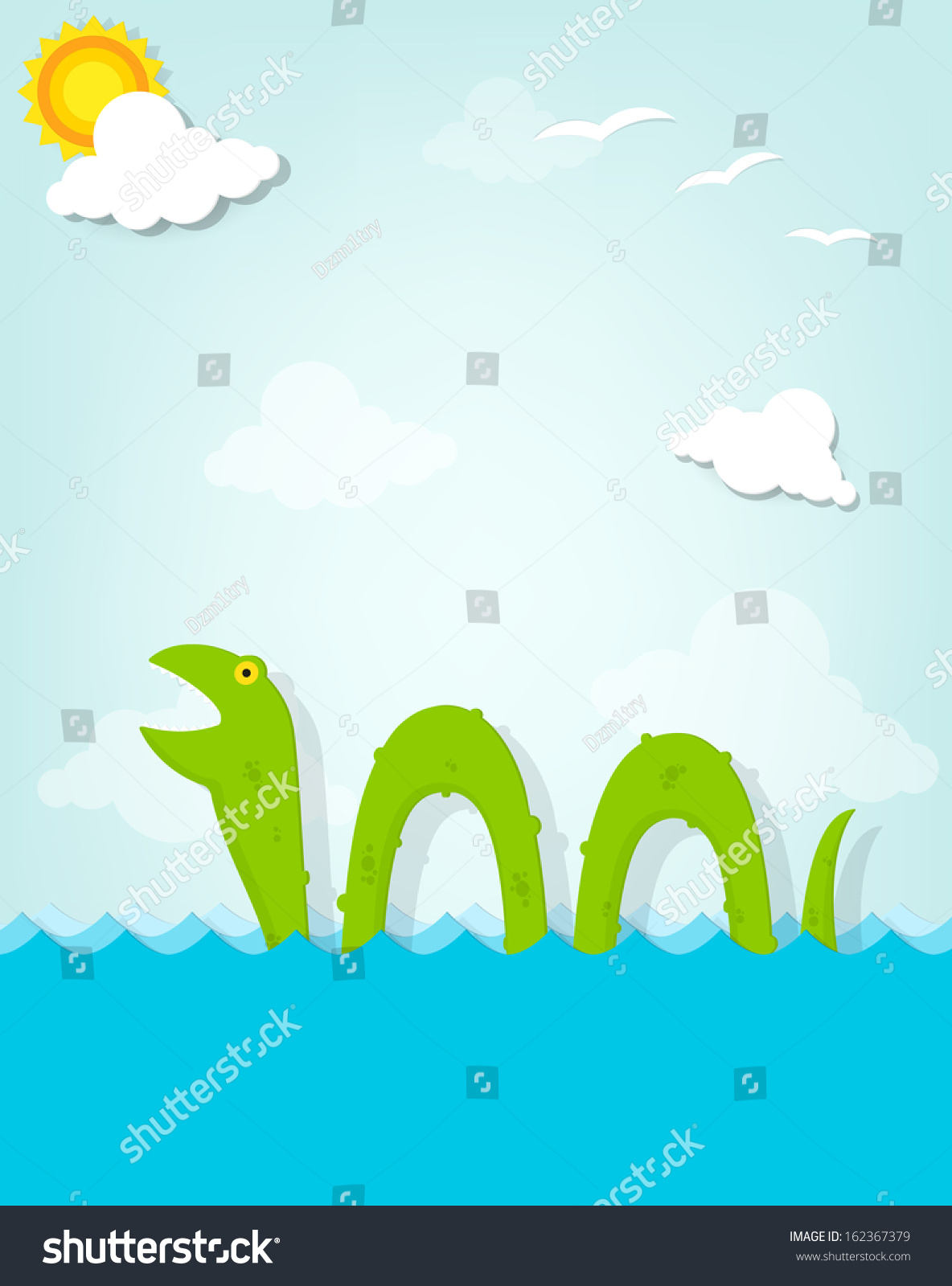 Sea Monster Vector Image Stock Vector (Royalty Free) 162367379