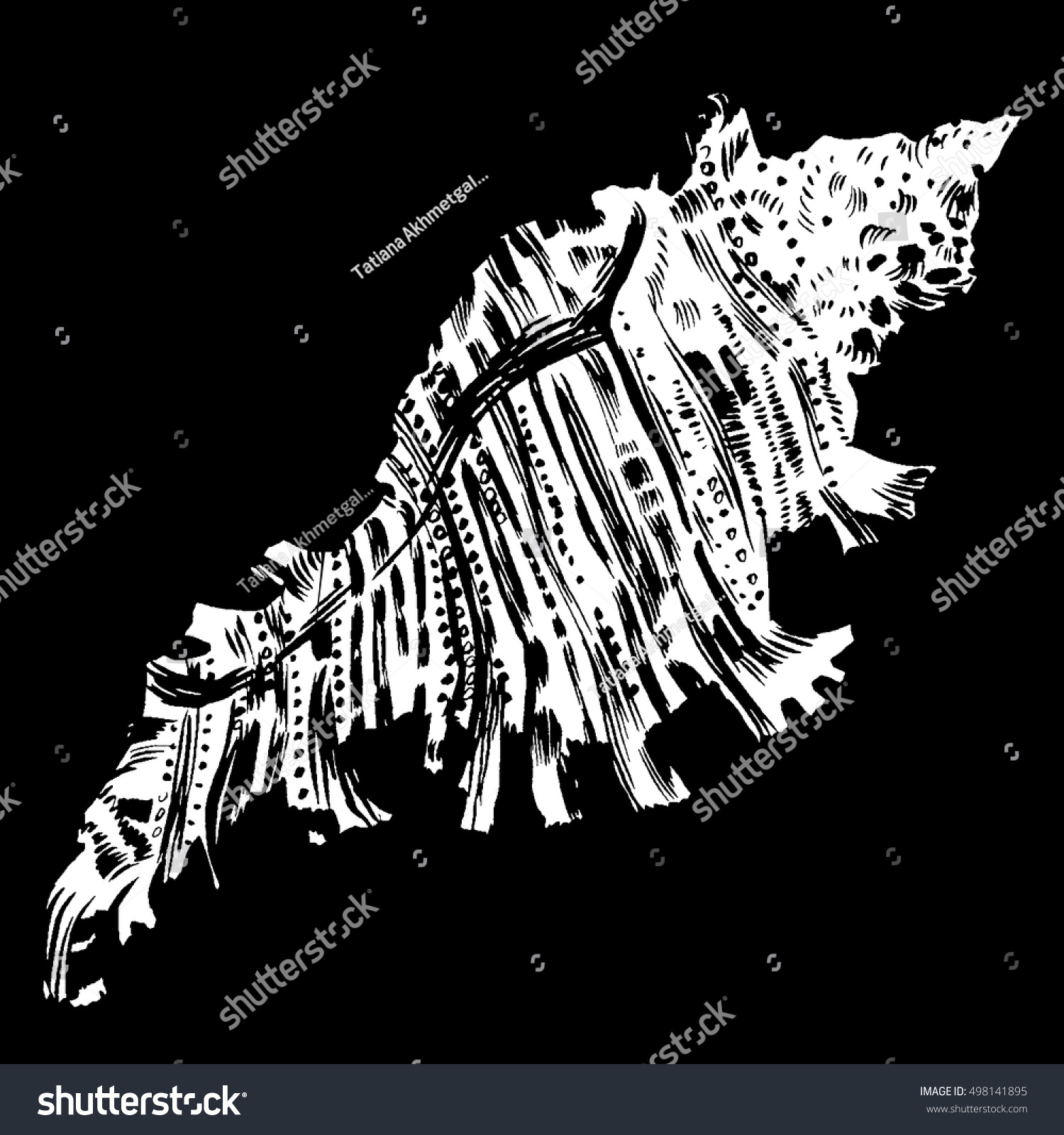 Sea Shells Vector Monochrome Illustration Texture Stock Vector (Royalty ...