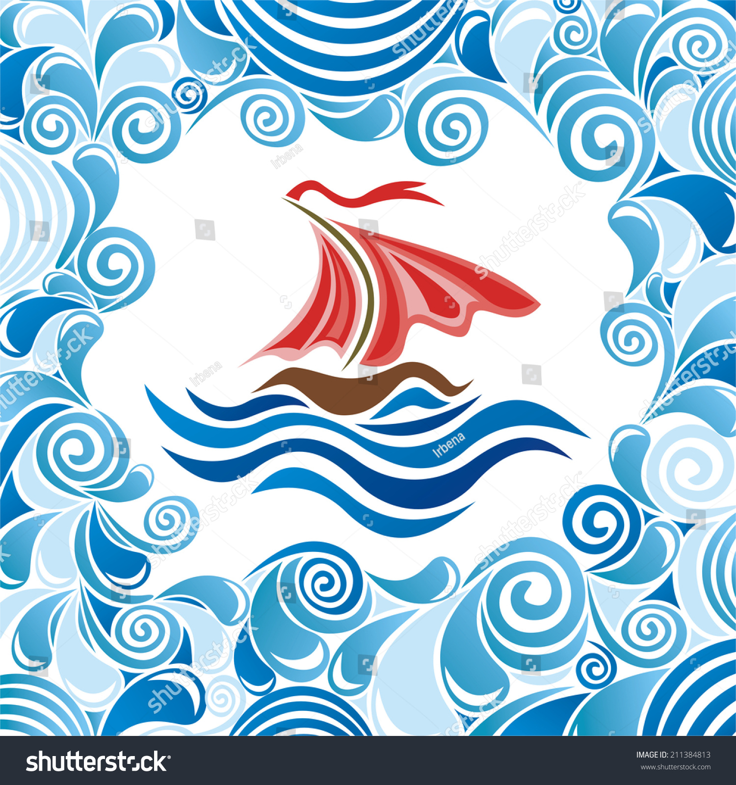 Sea Ship Vector Illustration Stock Vector (Royalty Free) 211384813 ...
