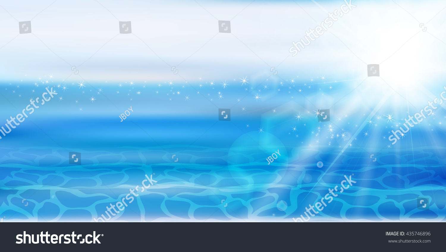 Sea Summer Landscape Background Stock Vector (Royalty Free) 435746896 ...