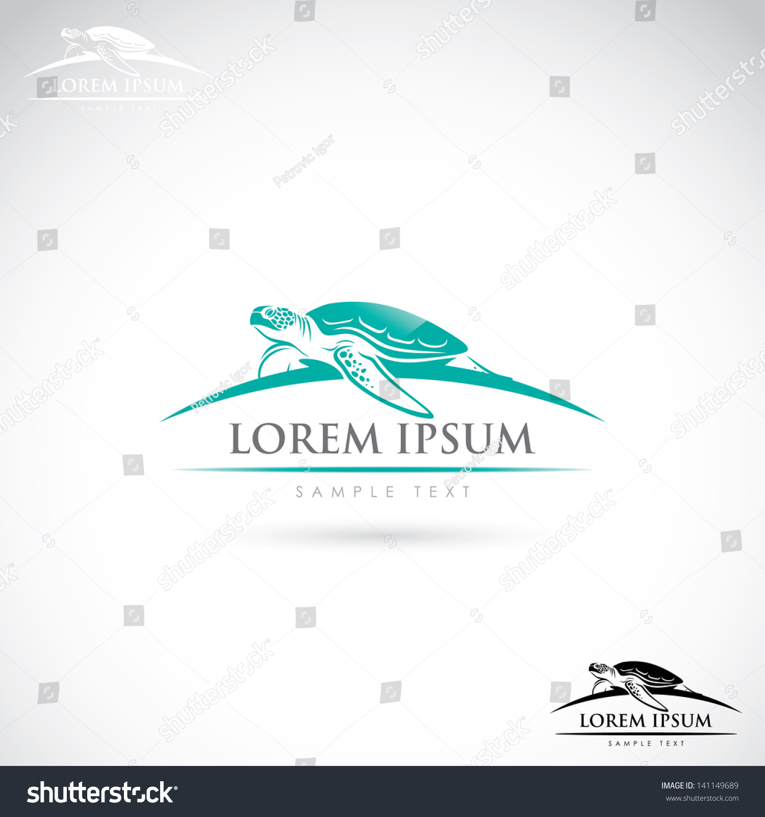 Sea Turtle Label Vector Illustration Stock Vector (Royalty Free ...