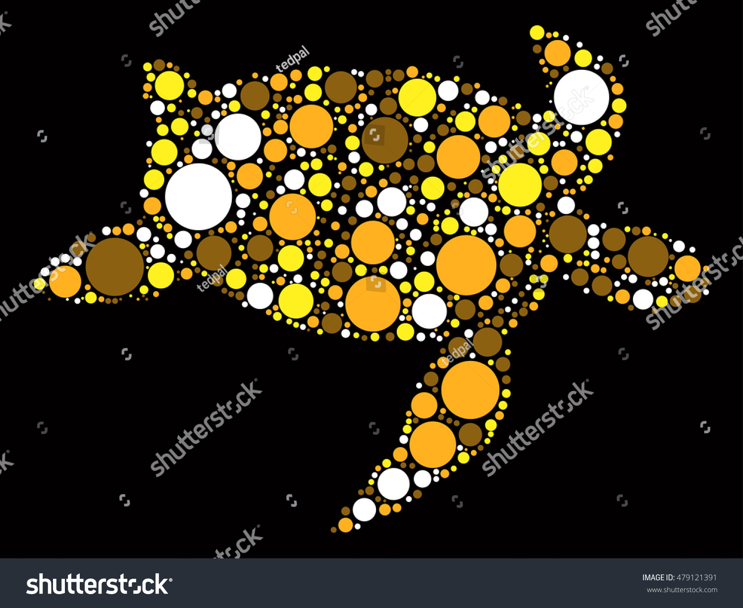 Sea Turtle Shape Vector Design By Stock Vector (Royalty Free) 479121391 ...