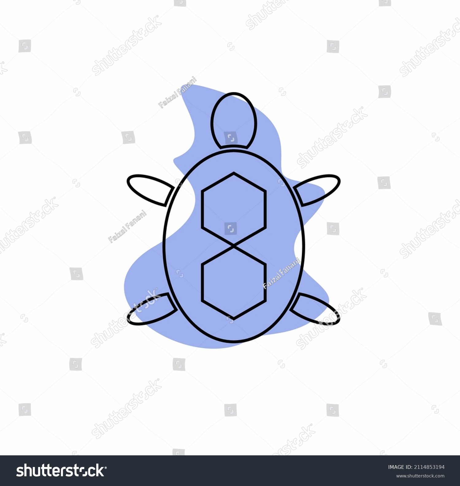 Sea Turtle Blue Background Stock Vector (Royalty Free) 2114853194