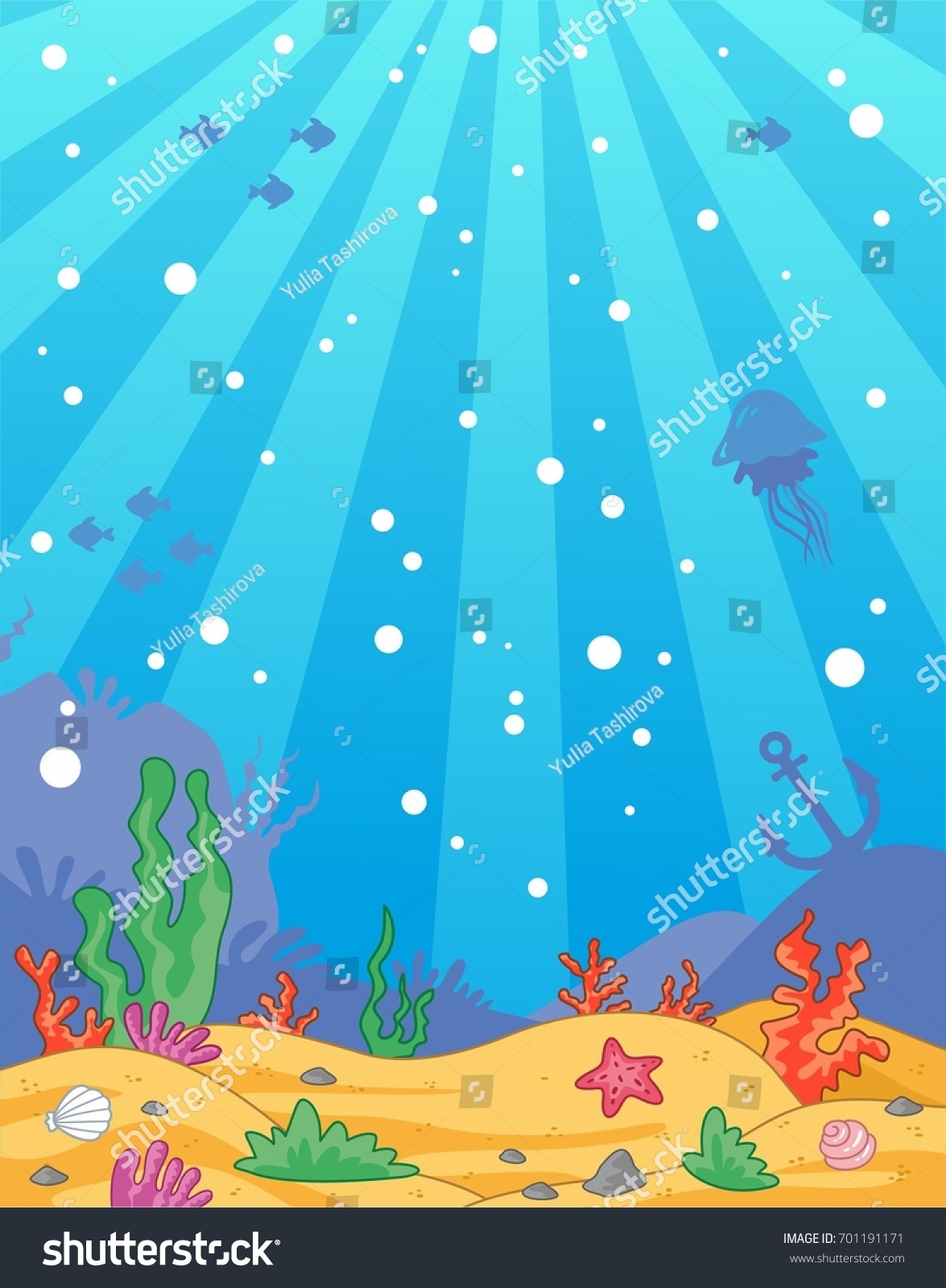 Sea Vector Background Ocean Under Water Stock Vector (Royalty Free ...
