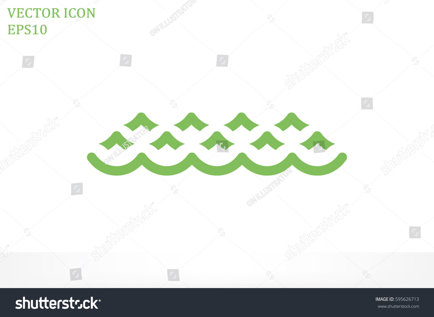 Sea Waves Icon Vector Illustration Stock Vector (Royalty Free ...