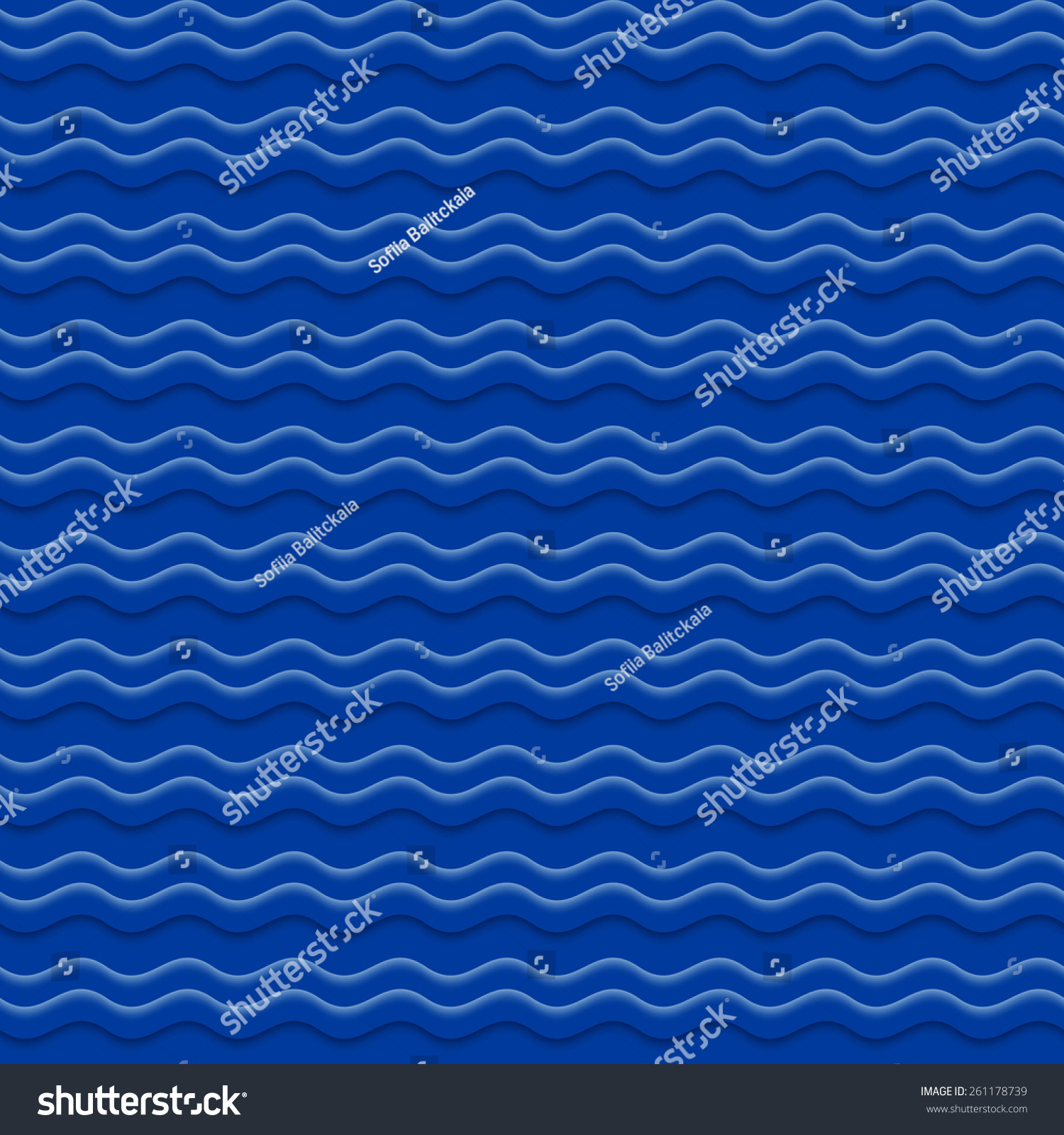 Sea Waves Seamless Pattern Vector Illustration Stock Vector (Royalty ...