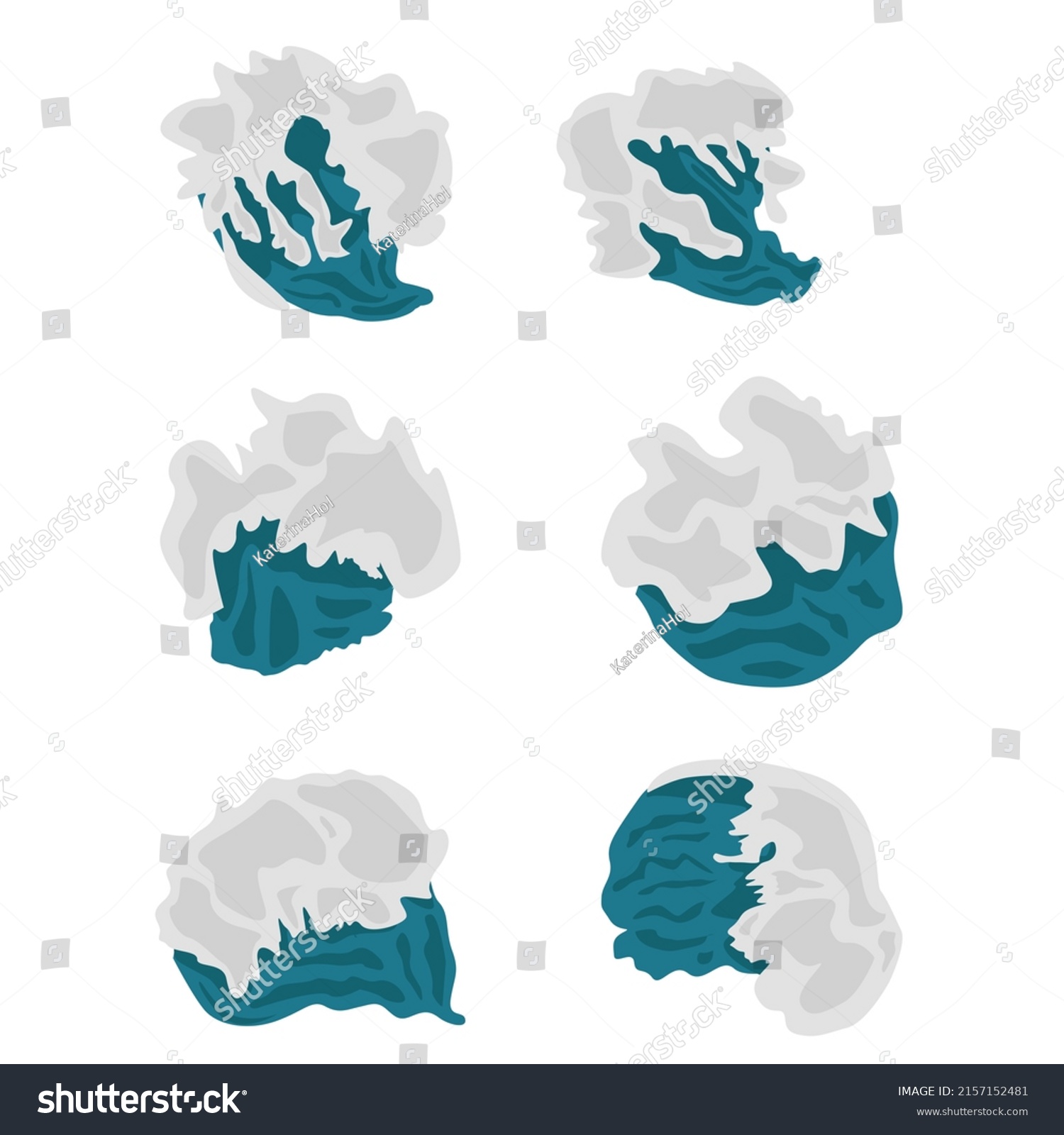 Sea Waves Vector Elements Set Template Stock Vector (Royalty Free ...