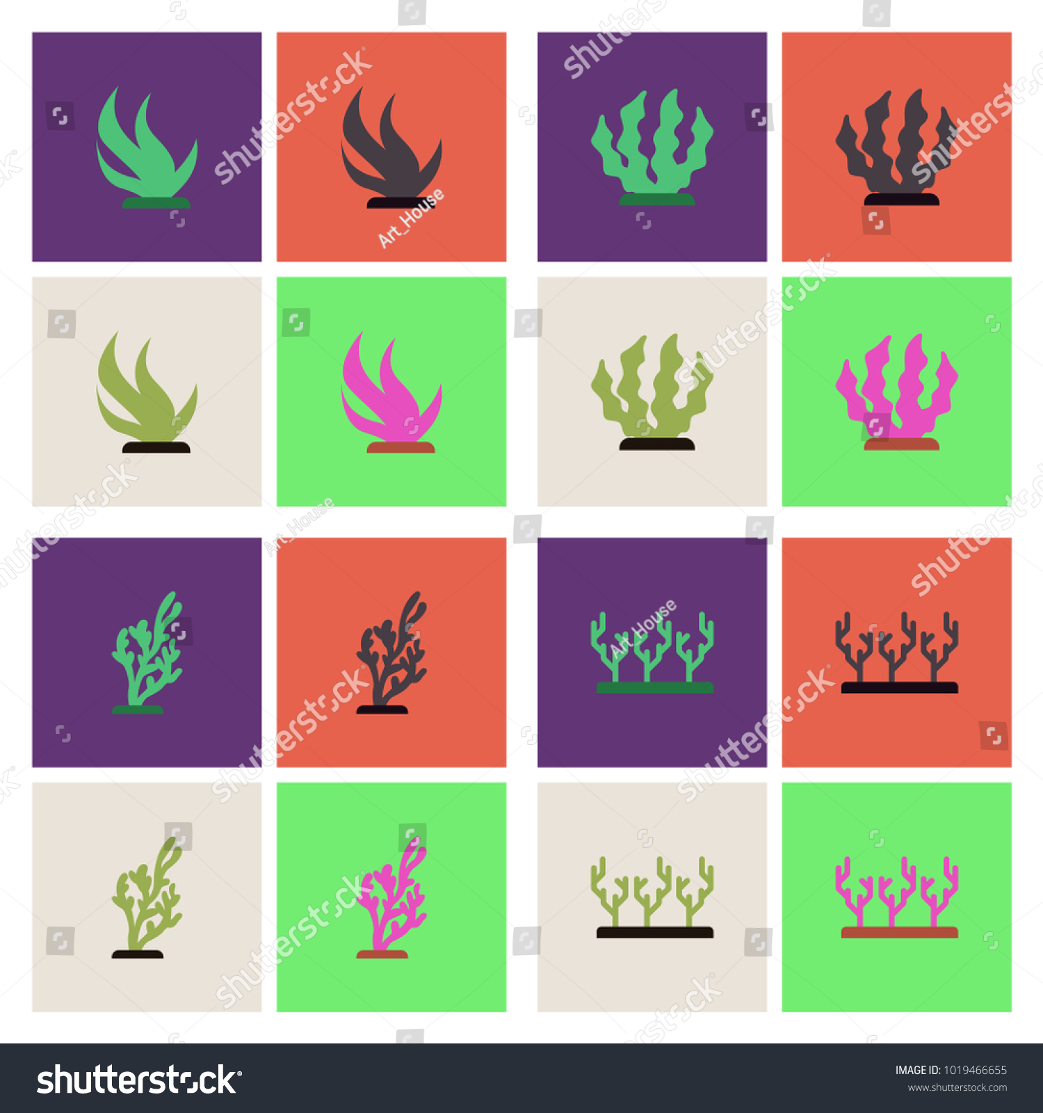 Seabed Vector Stock Collection Stock Vector (Royalty Free) 1019466655