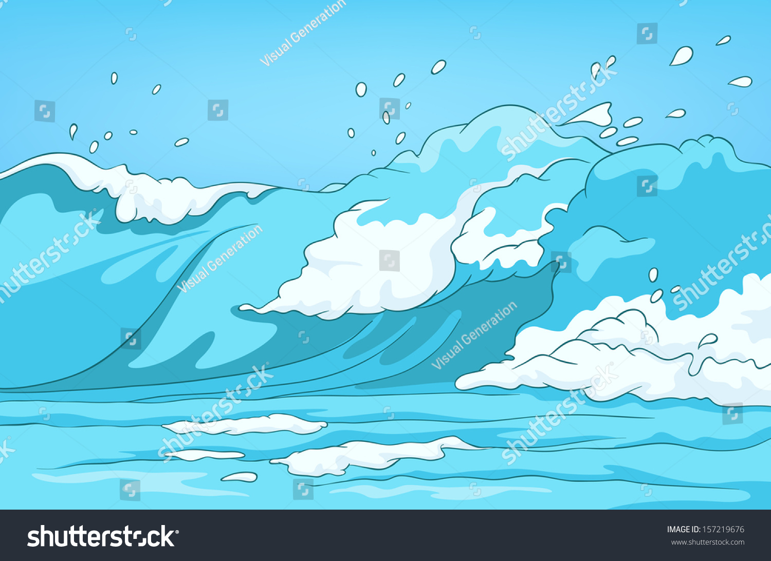 Seafront Harbor Cartoon Background Vector Illustration 库存矢量图（免版税 ...