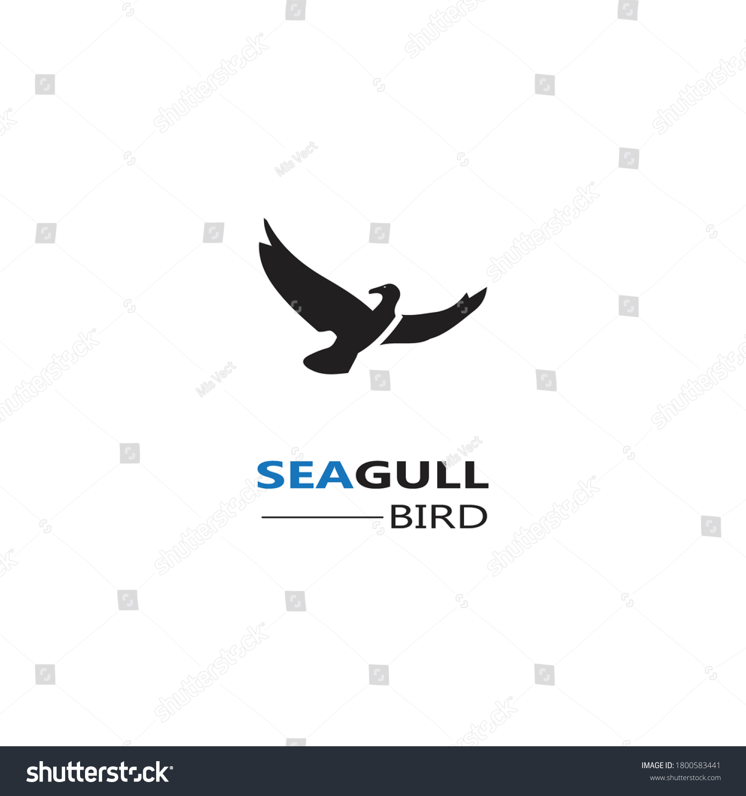 Seagull Bird Logo Icon Vector Designs Stock Vector (Royalty Free ...