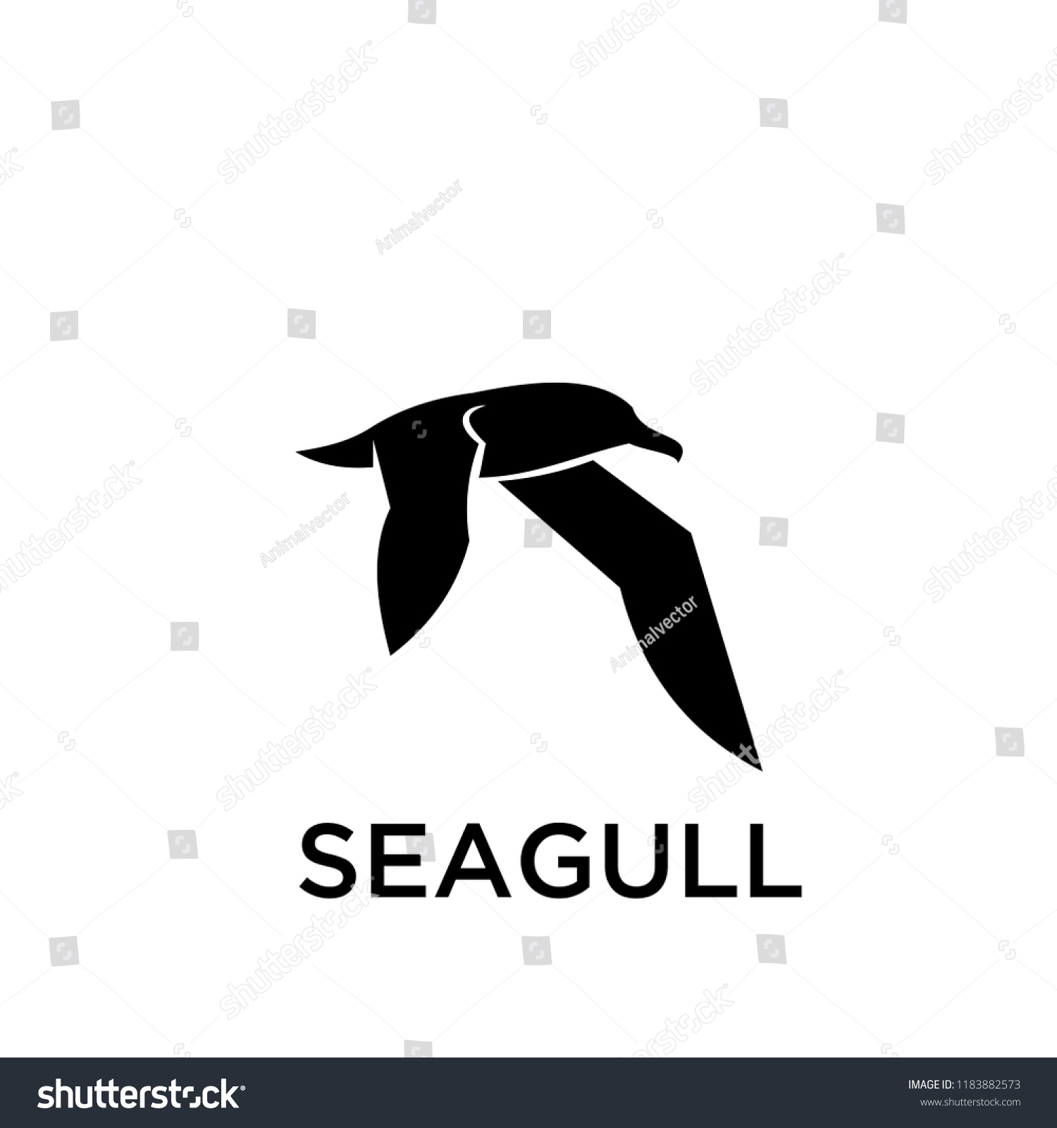 Seagull Logo Icon Designs Vector Stock Vector (Royalty Free) 1183882573 ...