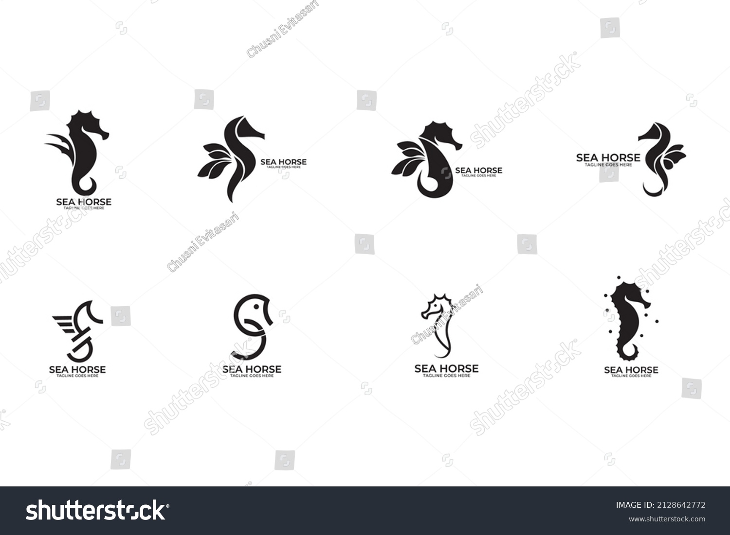 Seahorse Logo Icon Vector Template Stock Vector (Royalty Free ...