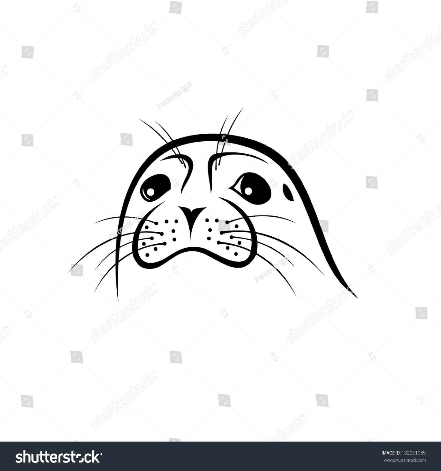Seal Head Vector Illustration Stock Vector (Royalty Free) 132051989