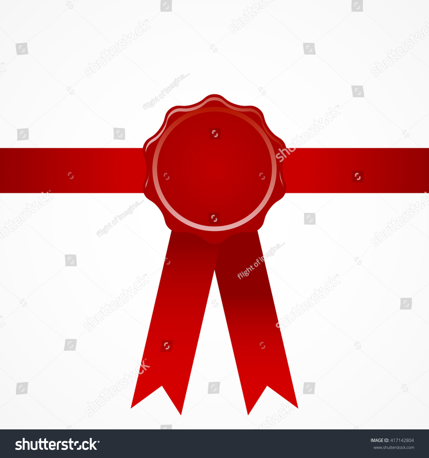 Seal Red Ribbons Stock Vector (Royalty Free) 417142804