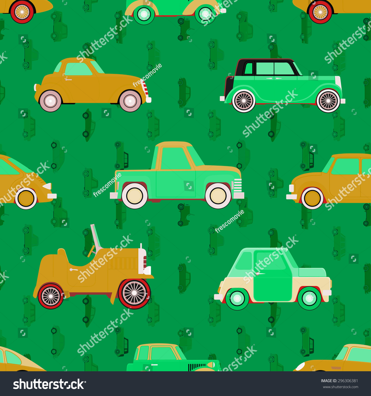 Seamles Cute Car Pattern Wallpaper Background: vector de stock (libre ...