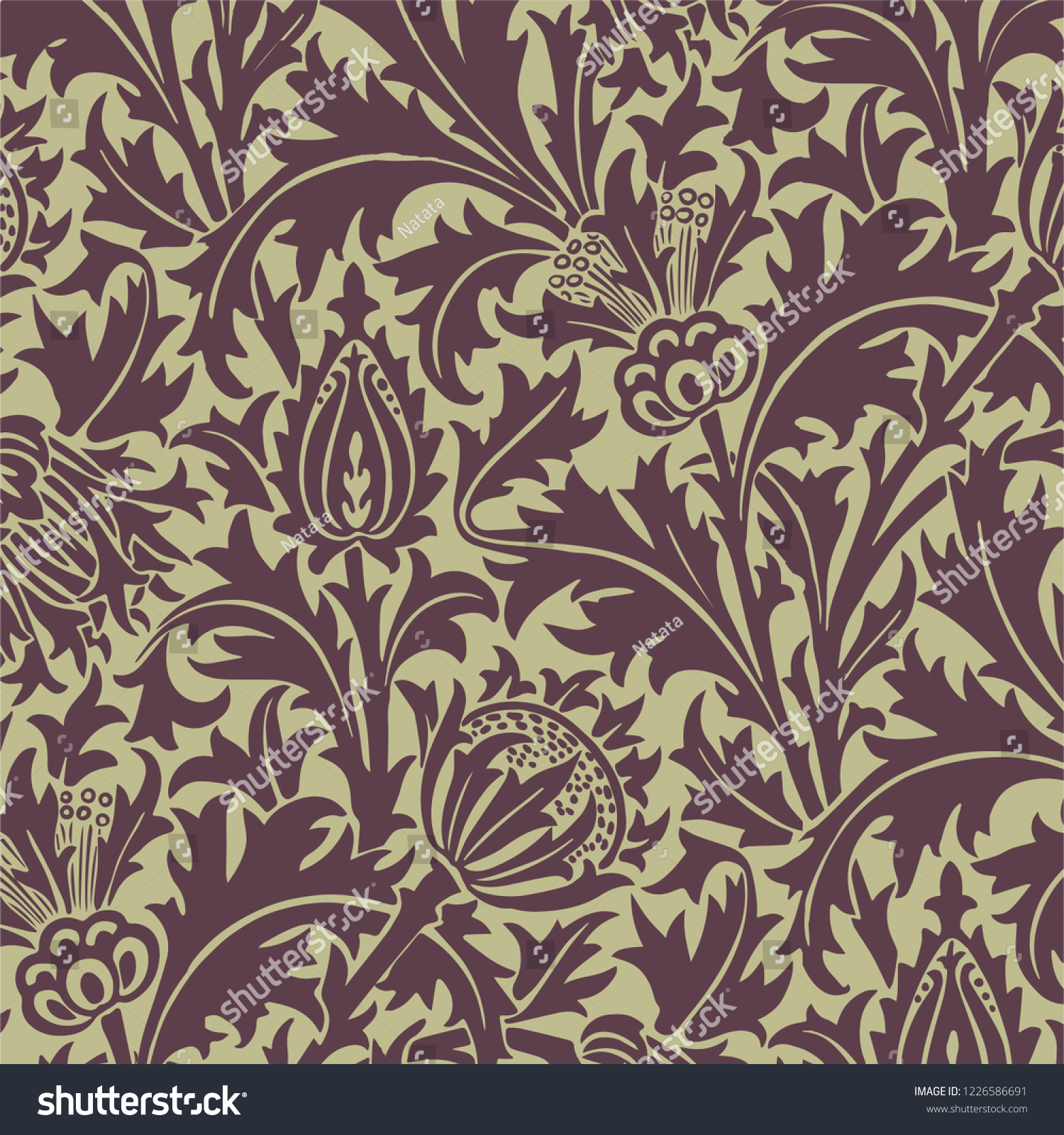 Seamles Floral Pattern William Morris Vector Stock Vector (Royalty Free ...
