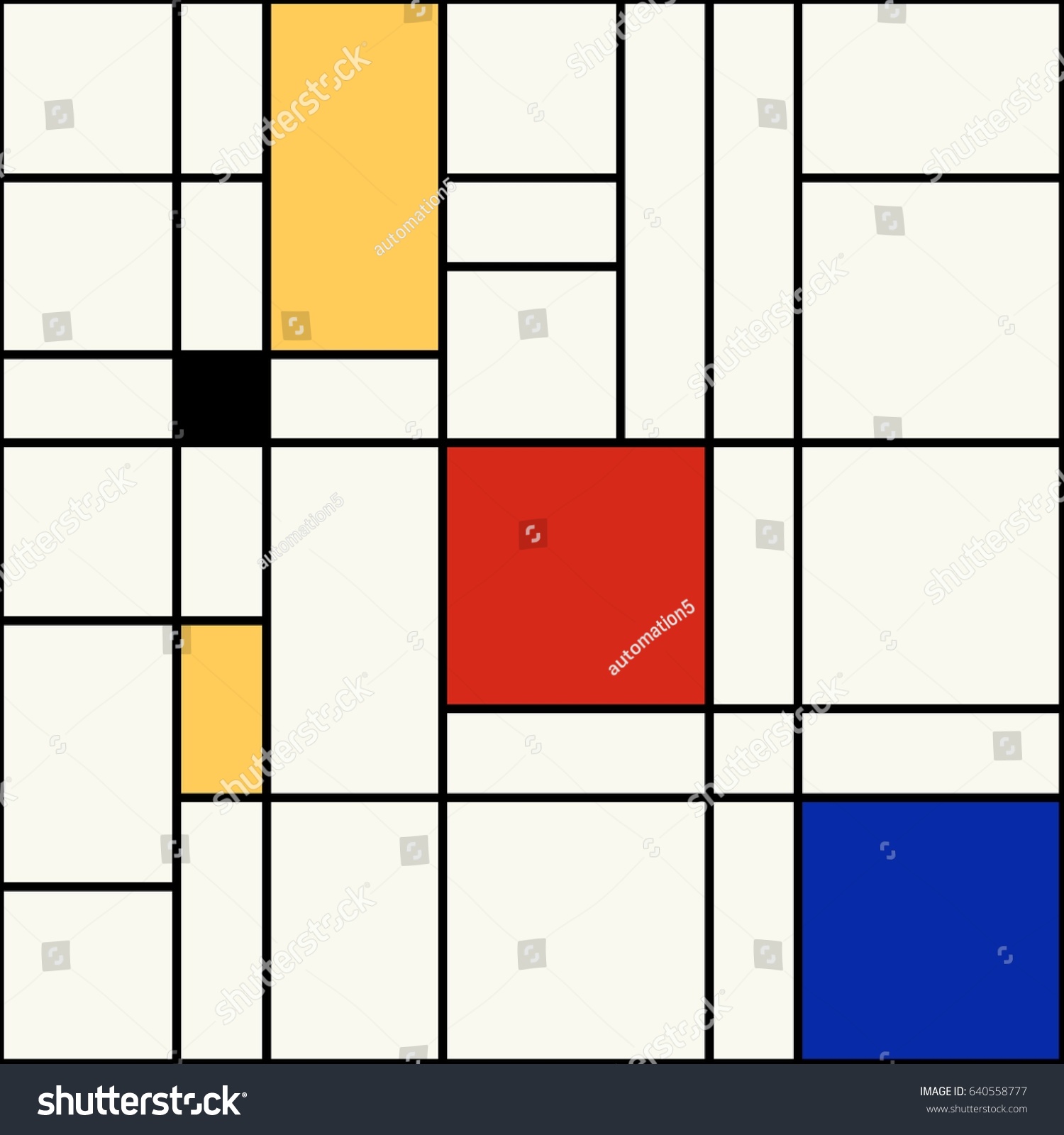 Seamless Abstract Mosaic Pattern Mondrian Style Stock Vector (Royalty Free) 640558777