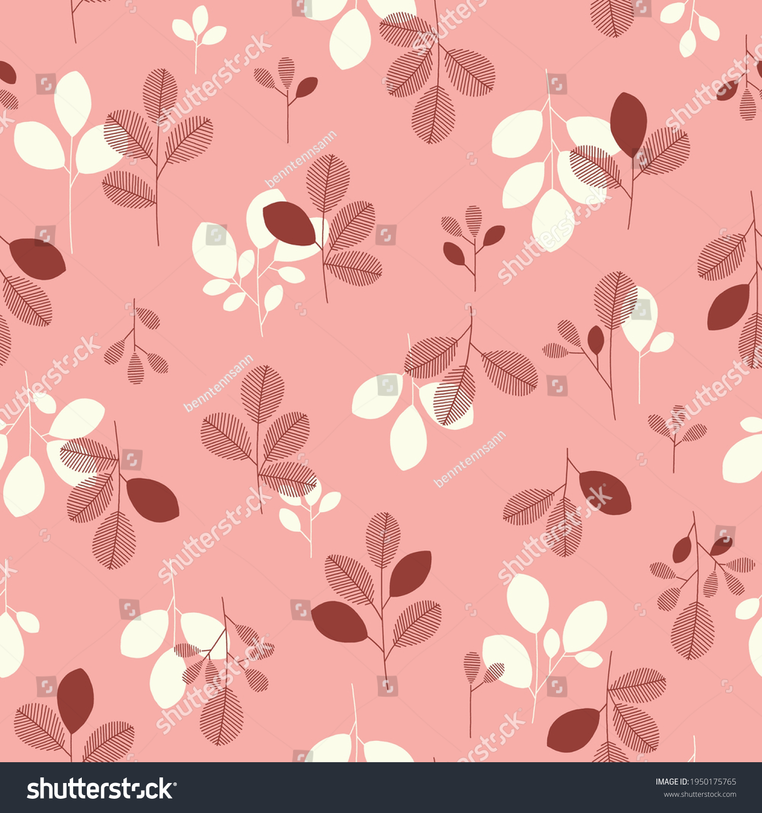 Seamless Abstract Leaf Illustration Pattern Stock Vector (Royalty Free ...