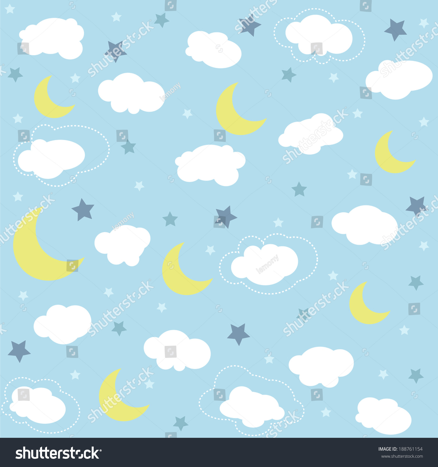 Seamless Baby Pattern Wallpaper Stock Vector (Royalty Free) 188761154