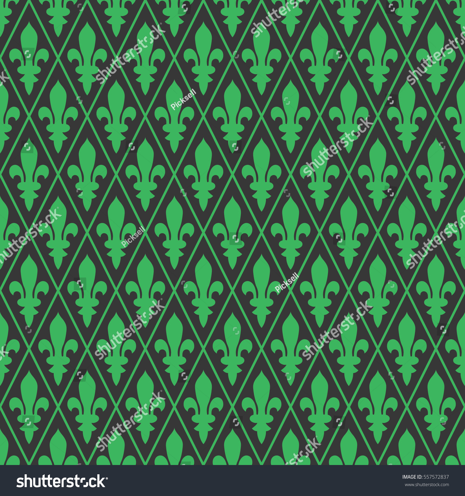 Seamless Back Green Medieval Diamond Pattern Stock Vector (Royalty Free ...