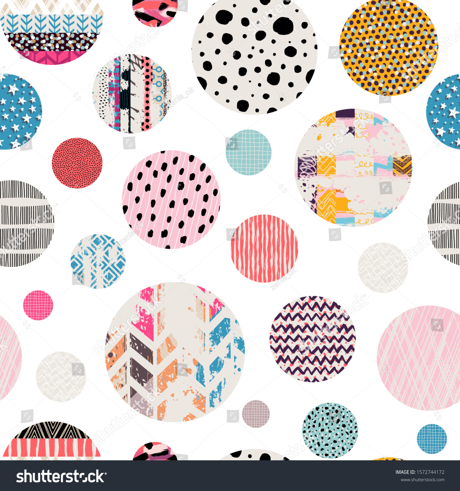 Seamless Background Pattern Freehand Drawing Stock Vector (Royalty Free ...