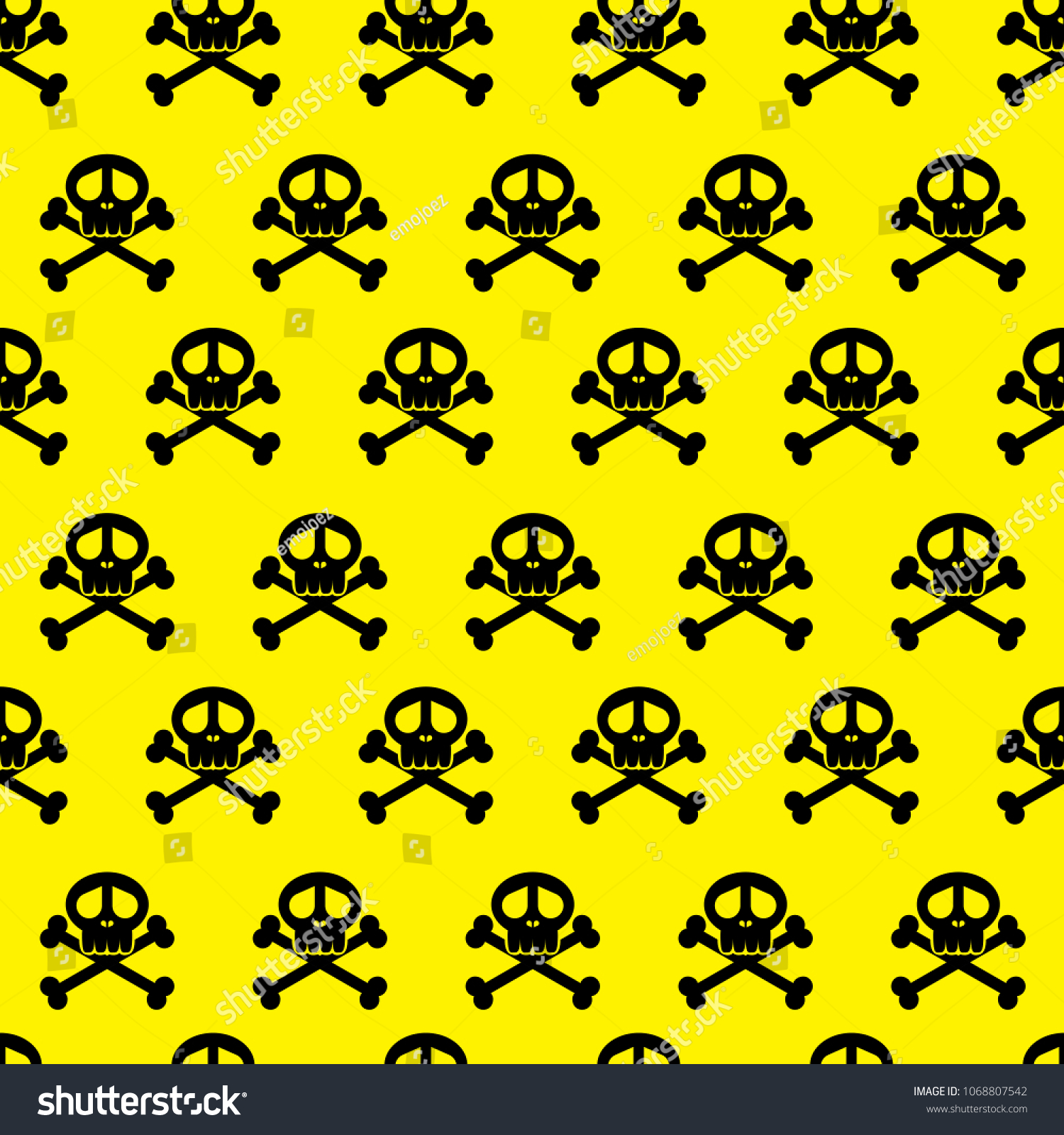 Seamless Background Pattern Skulls Danger Warning Stock Vector (Royalty ...