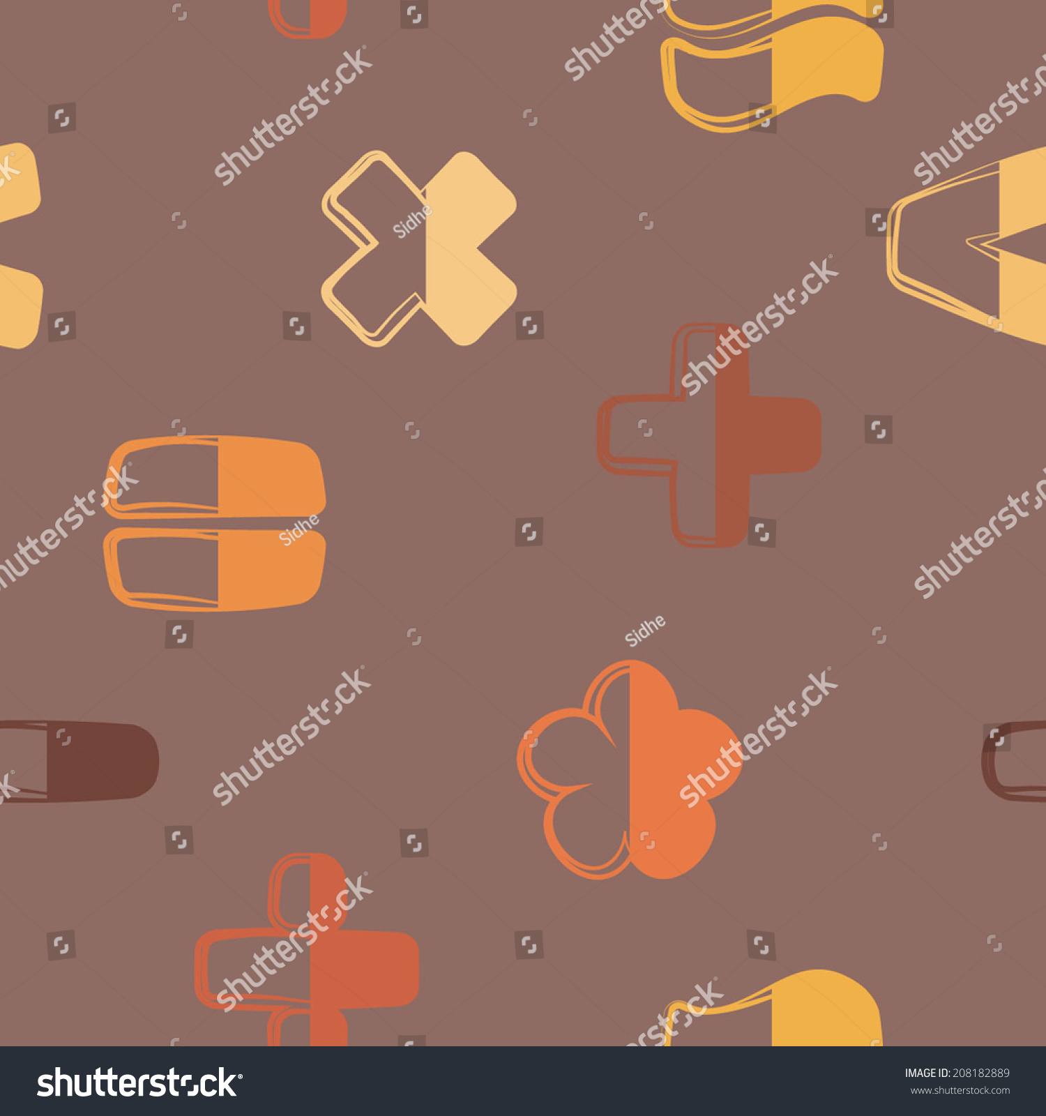 Seamless Background Arithmetic Symbols Stock Vector (Royalty Free ...