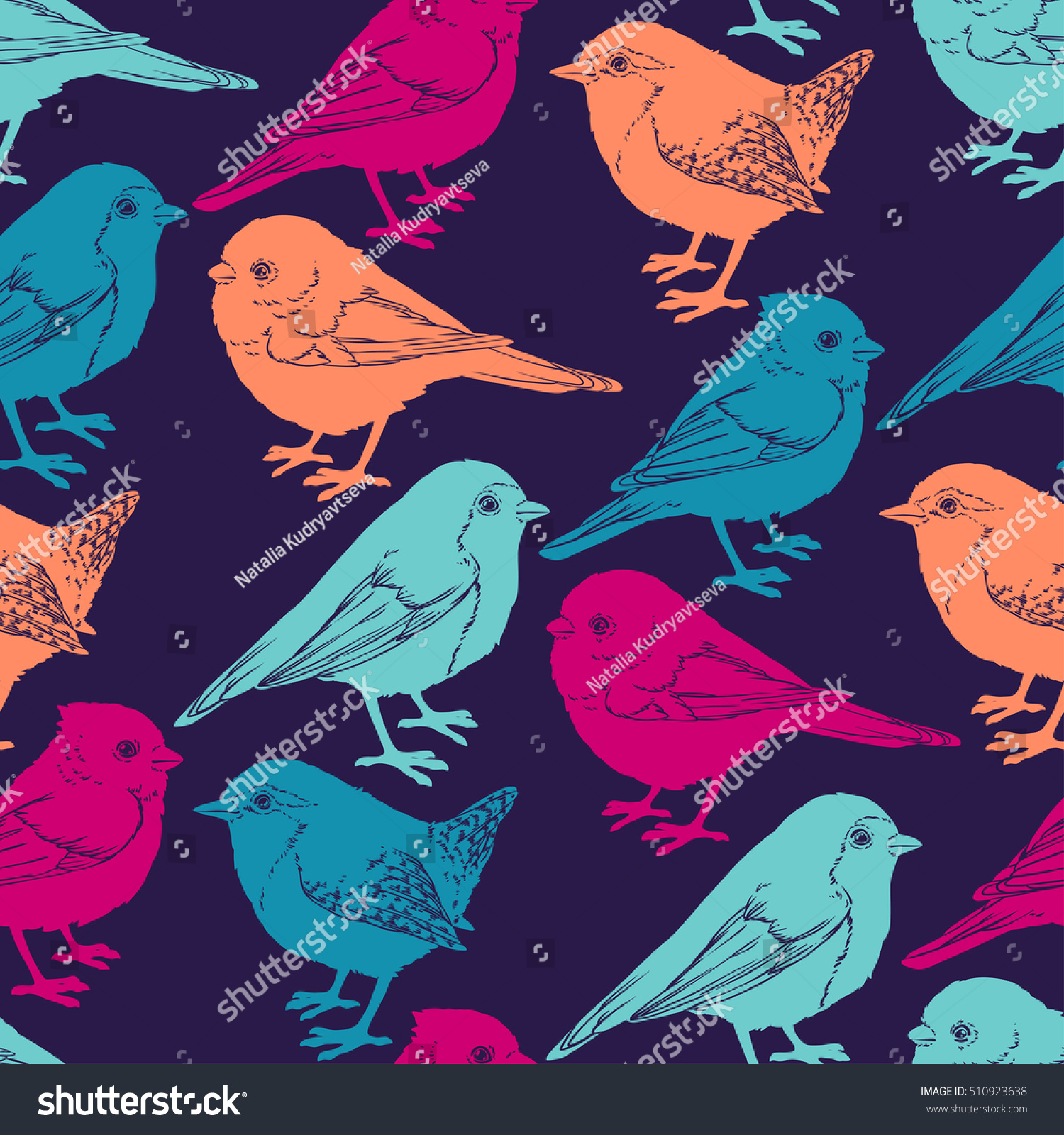 Seamless Background Birds Stock Vector (Royalty Free) 510923638