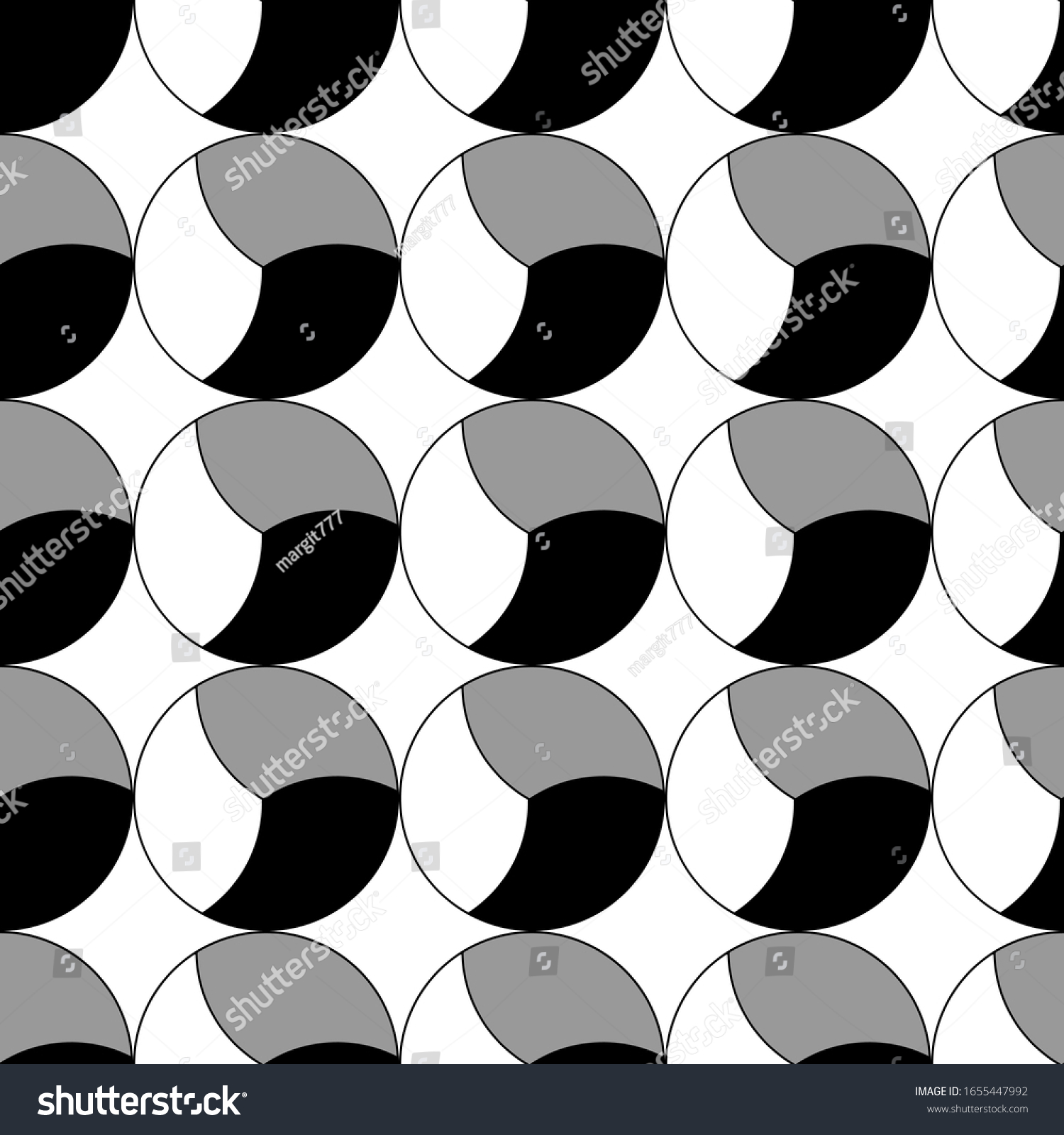 Seamless Background Black White Circular Patterns Stock Vector (Royalty ...