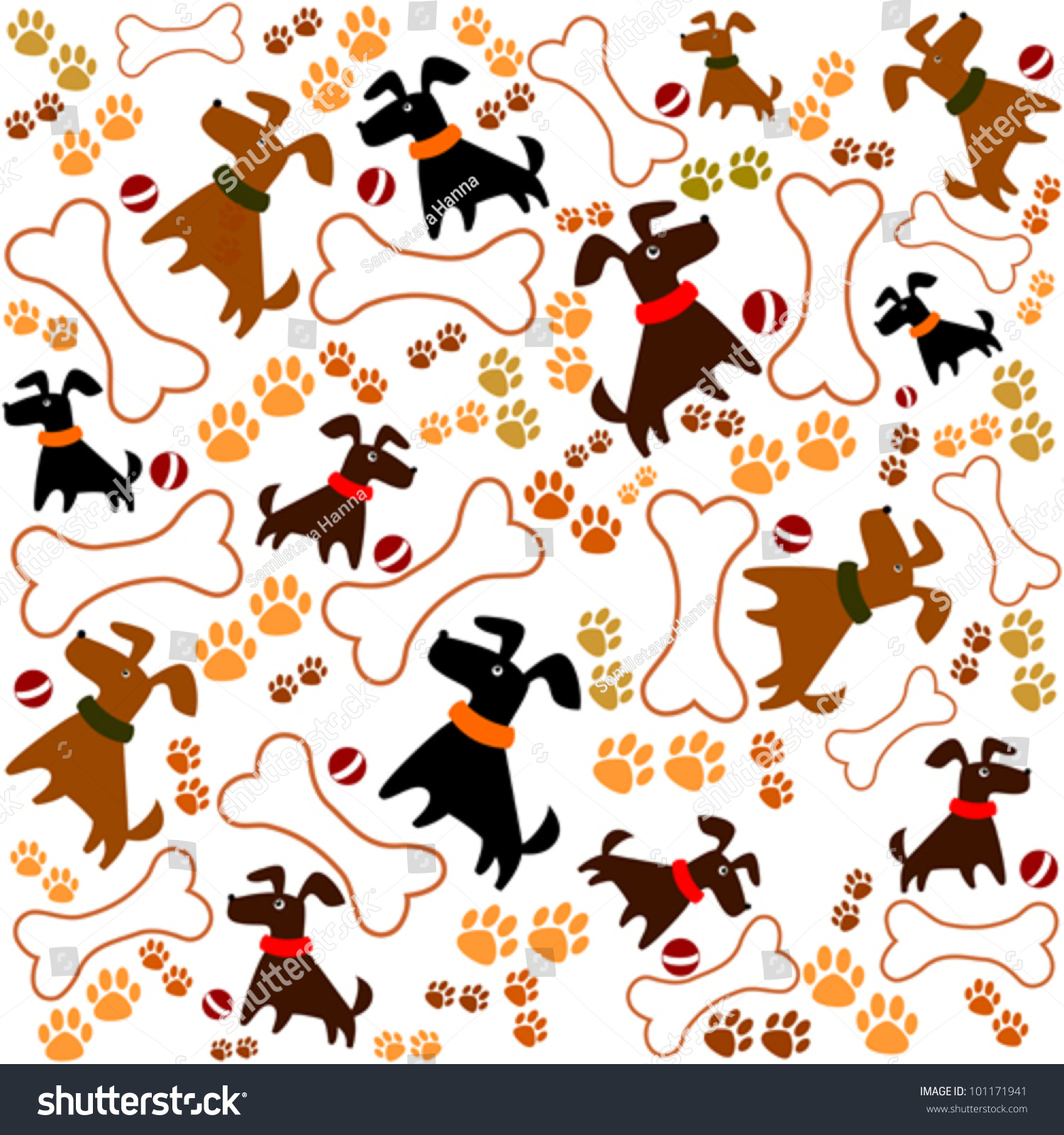 Seamless Background With Dogs. Vector Illustration - 101171941 ...