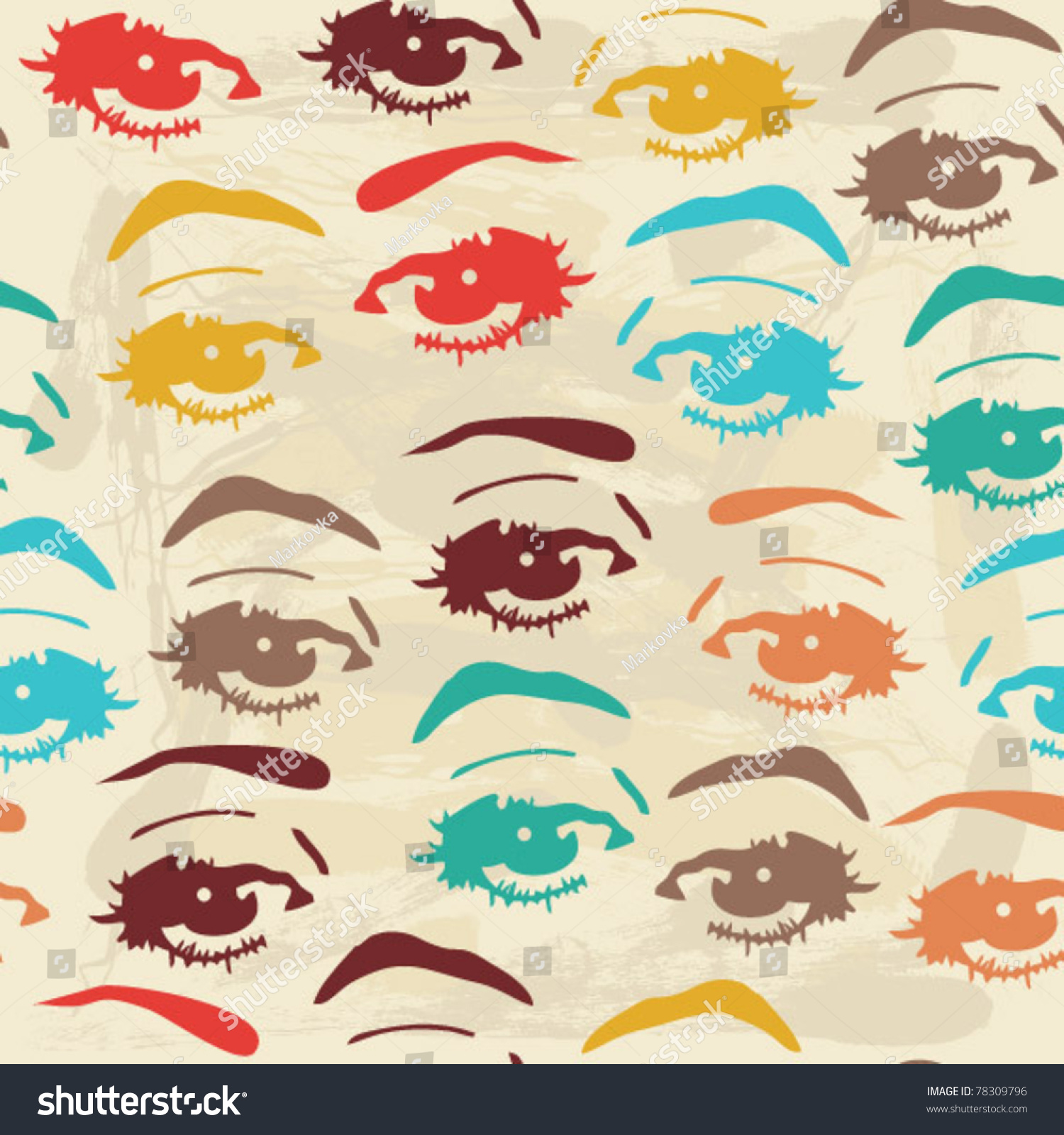 Seamless Background Eyes Endless Eye Pattern Stock Vector (Royalty Free ...