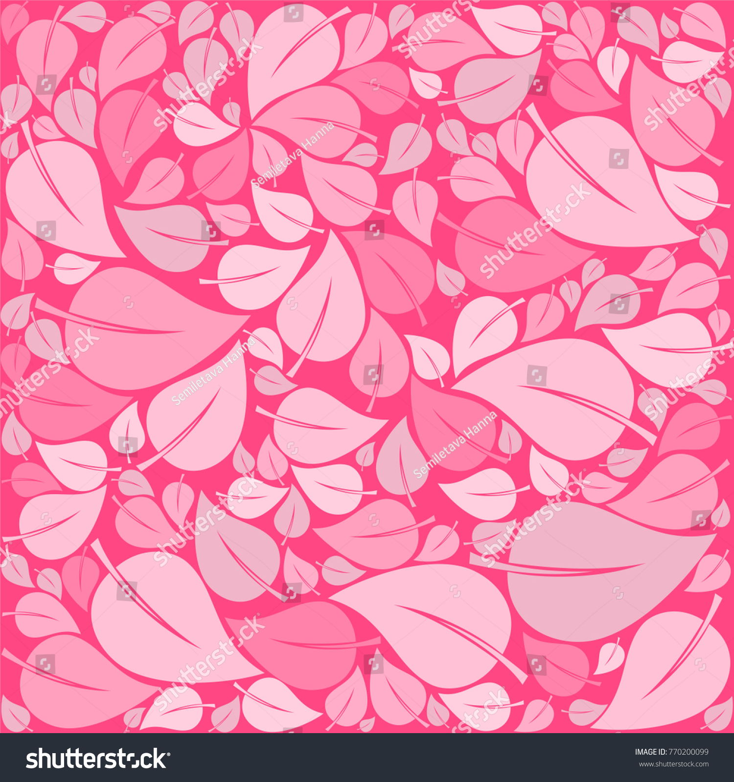Seamless Background Pink Leaves Vector Illustration Stock Vector ...