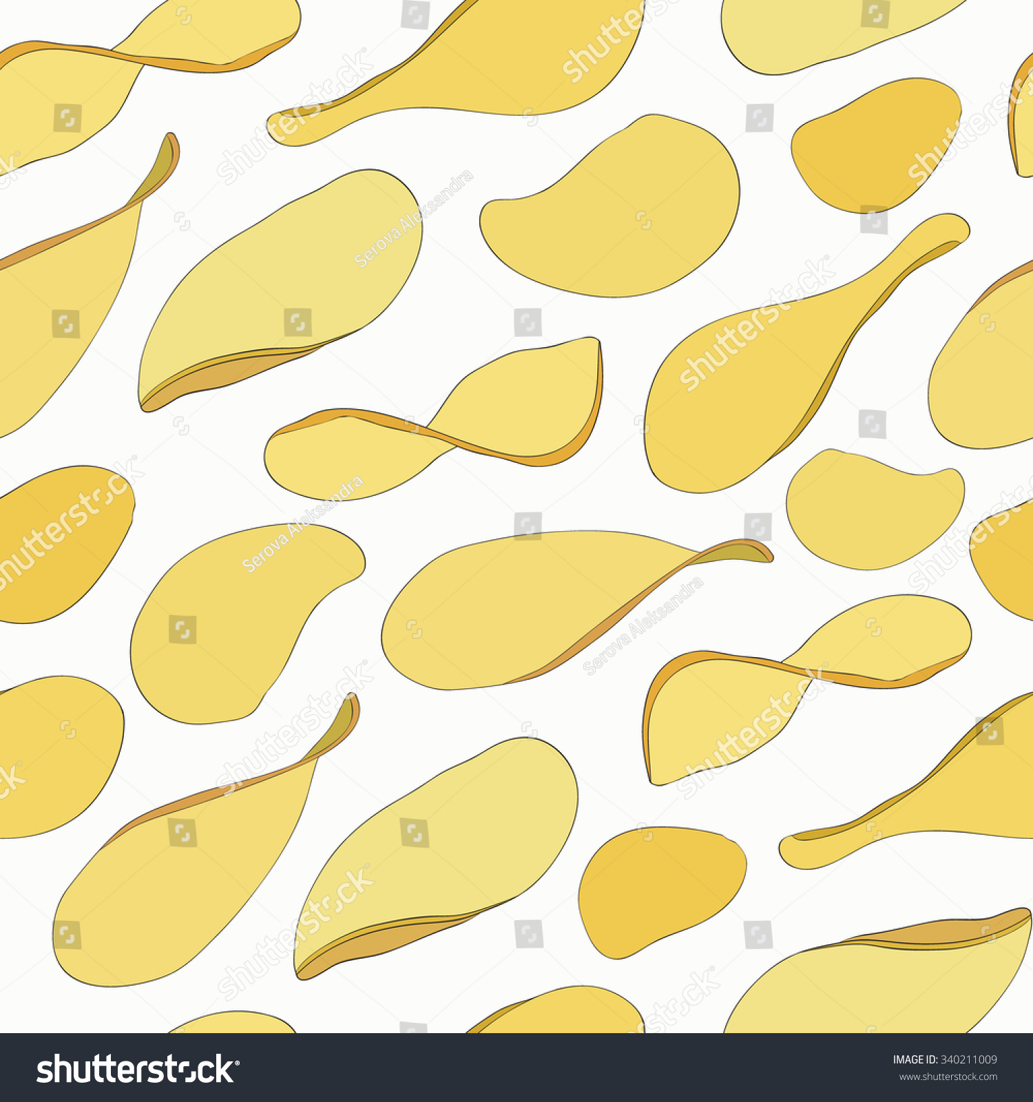 Seamless Background Potato Chips Stock Vector (Royalty Free) 340211009 ...