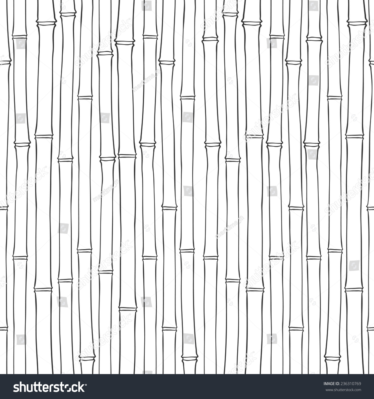 Seamless Bamboo Pattern Black White Vector Stock Vector (Royalty Free ...
