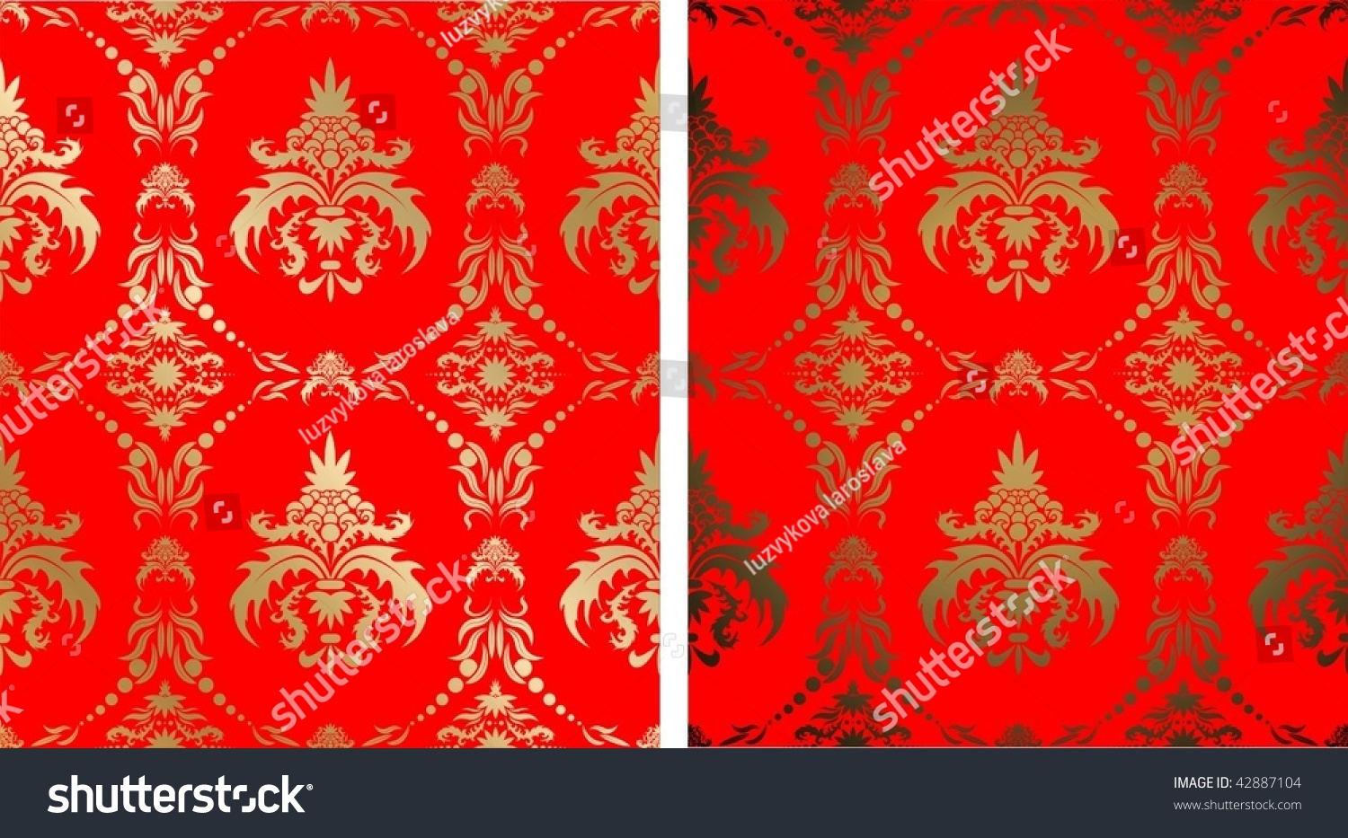 Seamless Baroque Texture Red Stock Vector (Royalty Free) 42887104 ...